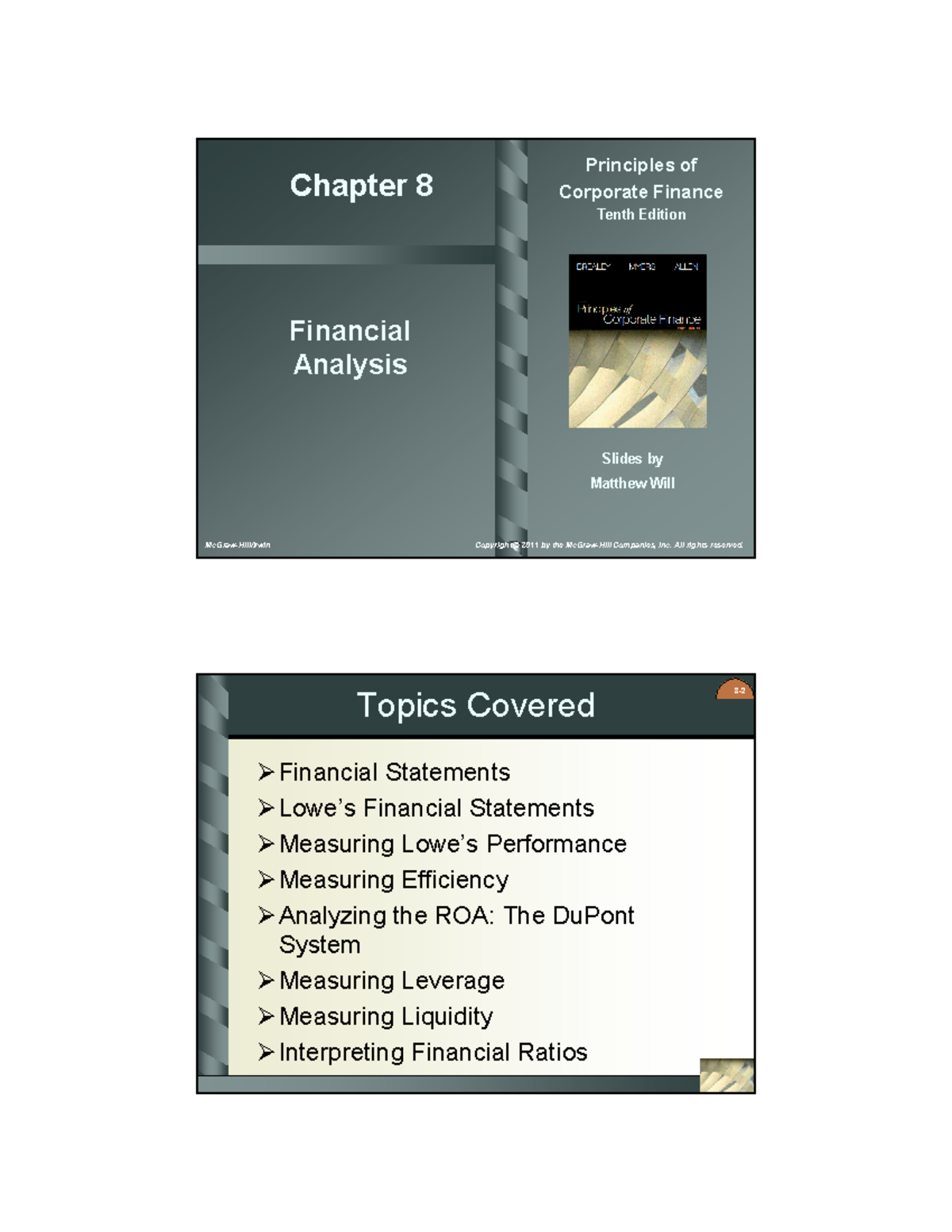 702021 Chapter 8 Financial Analysis - Chapter 8 Principles of Corporate ...