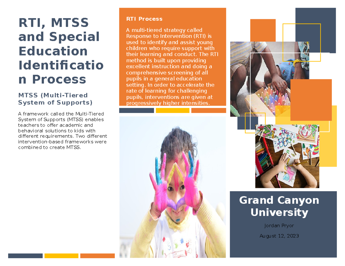 Brochure Assignment - RTI, MTSS and Special Education Identificatio n ...