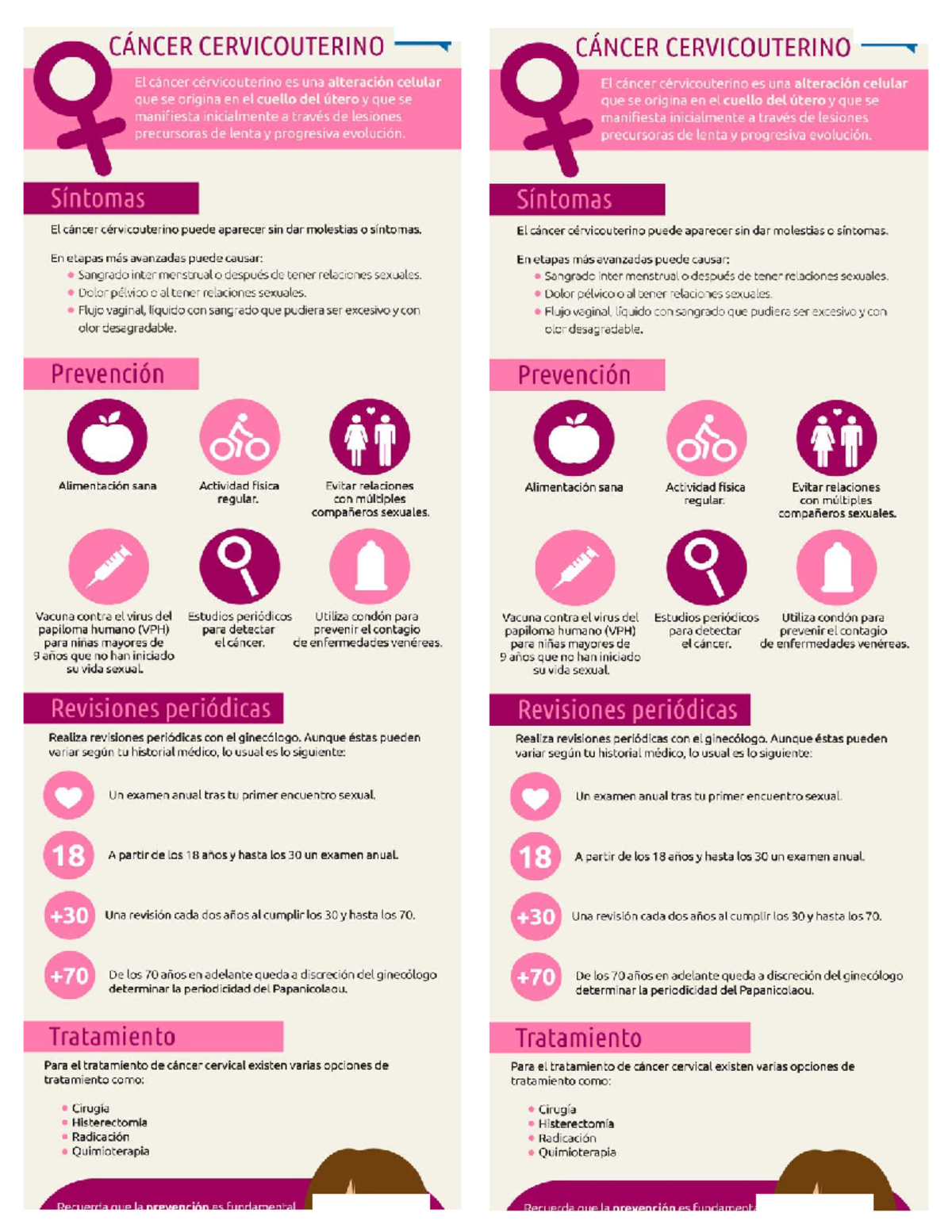Triptico cancer de cervix - Enfermeria - Studocu