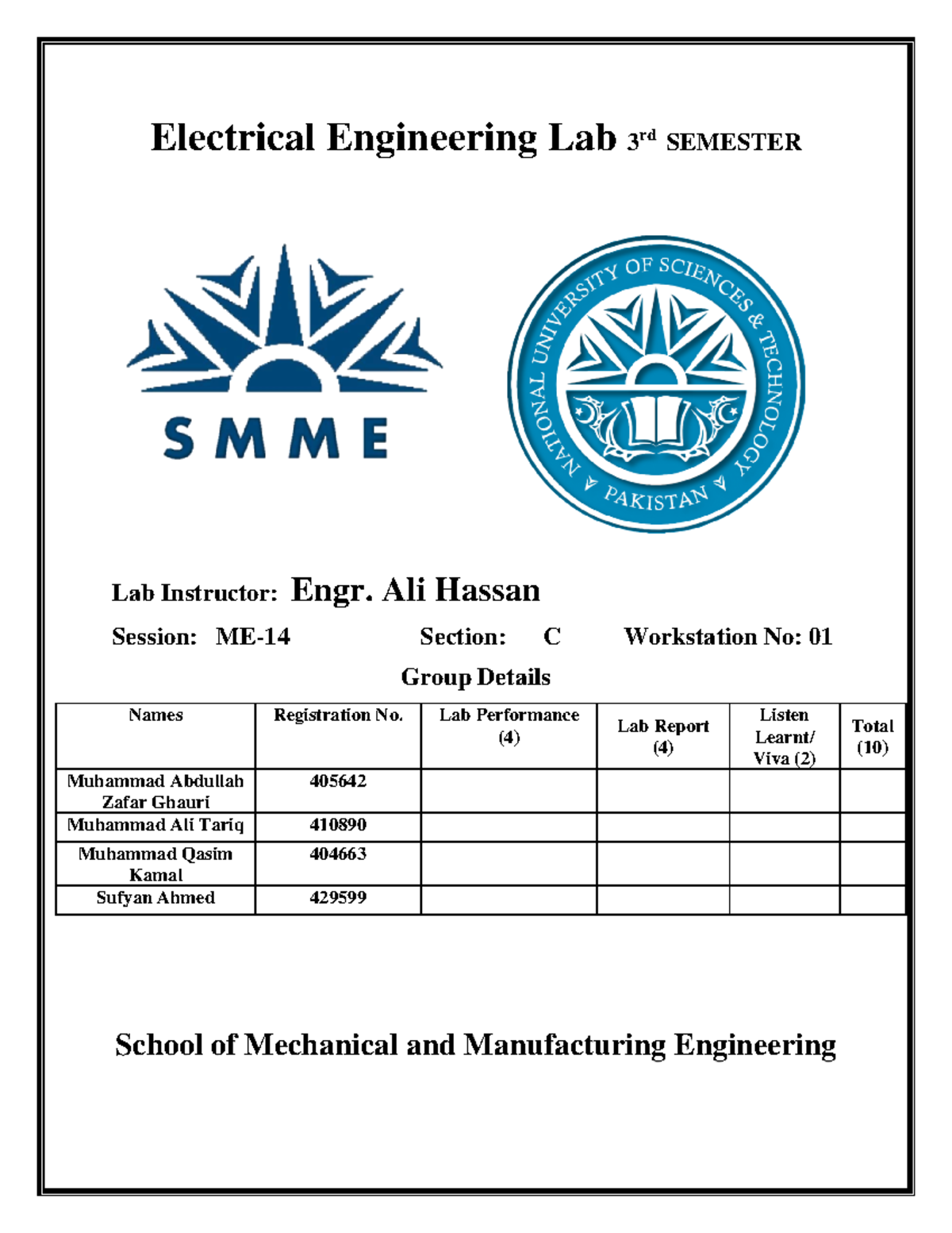 Lab Report (Verification of Ohm's Law by varying of Voltage) - Electrical Engineering Lab 3 rd ...