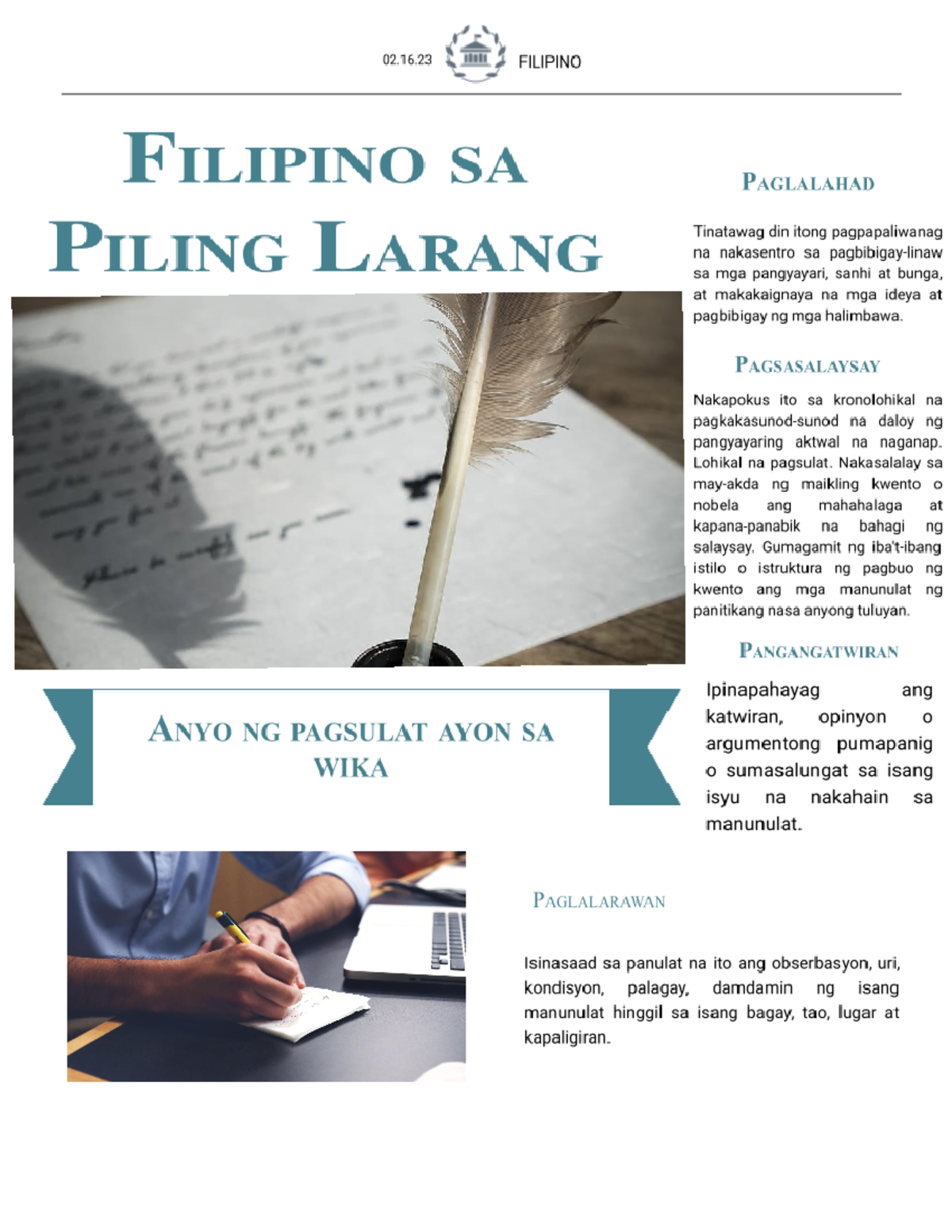 Copy of Newspaper Letter - Filipino 11 - Studocu