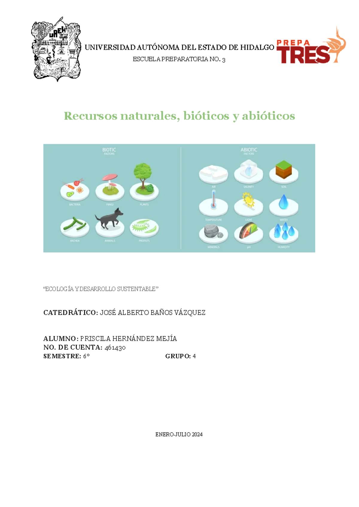 Recursos naturales, bióticos y abióticos - UNIVERSIDAD AUTÓNOMA DEL ...