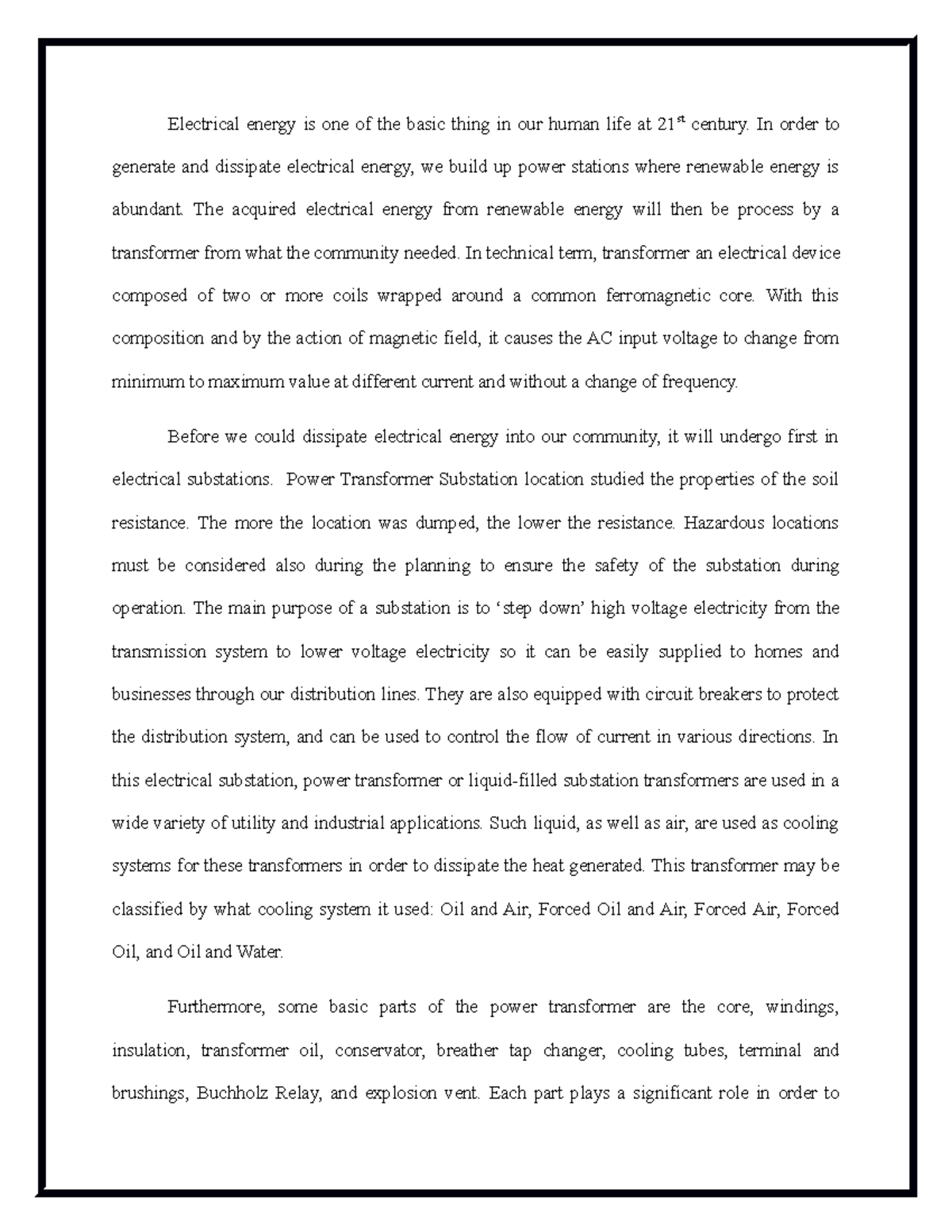 Electrical Energy - Lecture notes 1 - Electrical energy is one of the ...