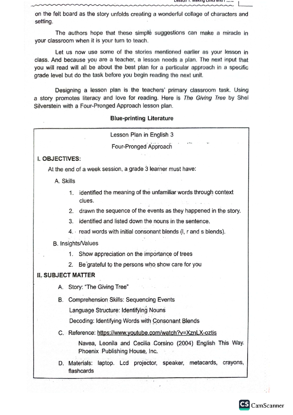 Lesson Plan Four-Pronged Approach - Fundamentals in Accounting - Studocu