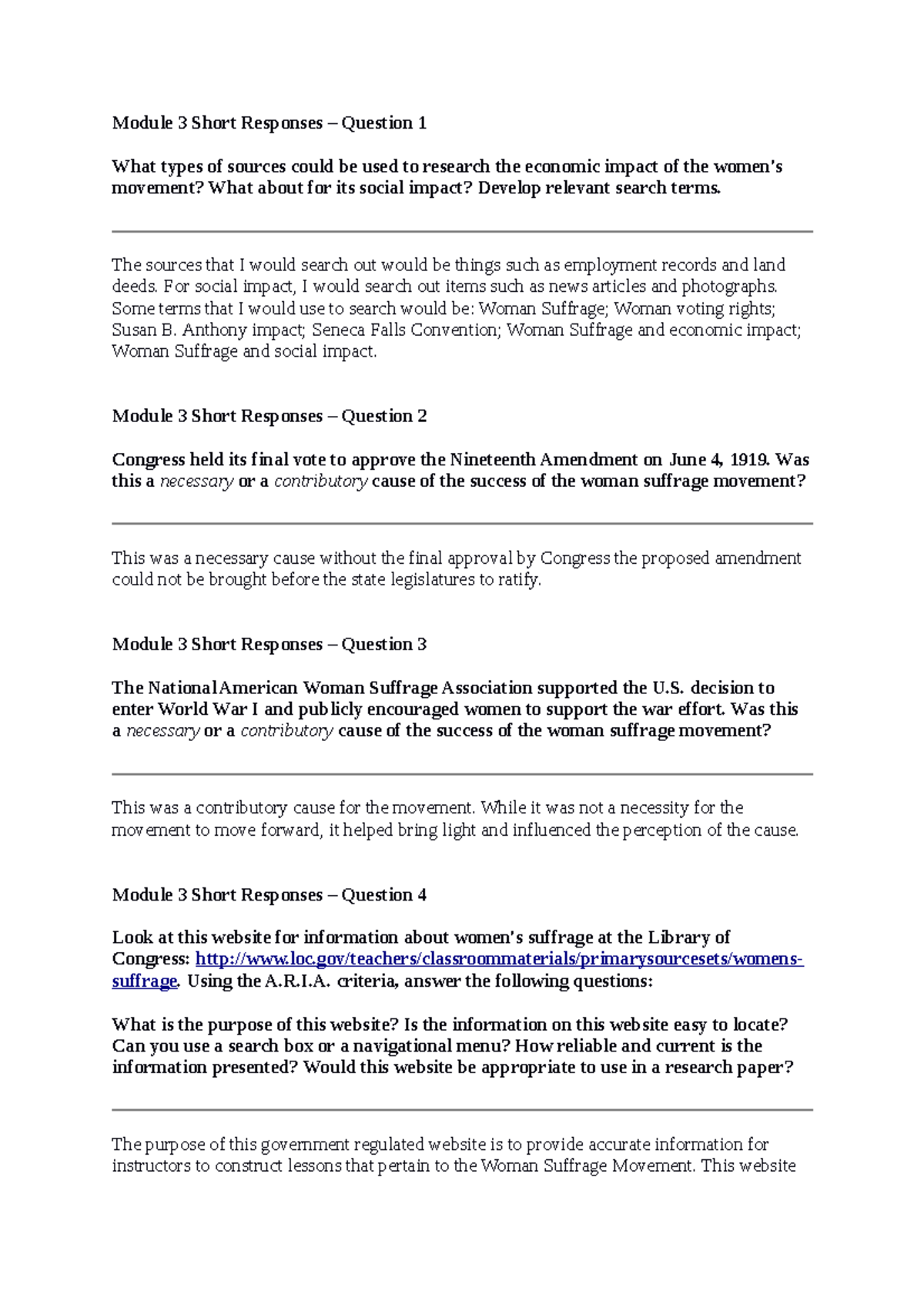 3 1 Module Three Short Responses Module 3 Short Responses Question 1 What Types Of Sources