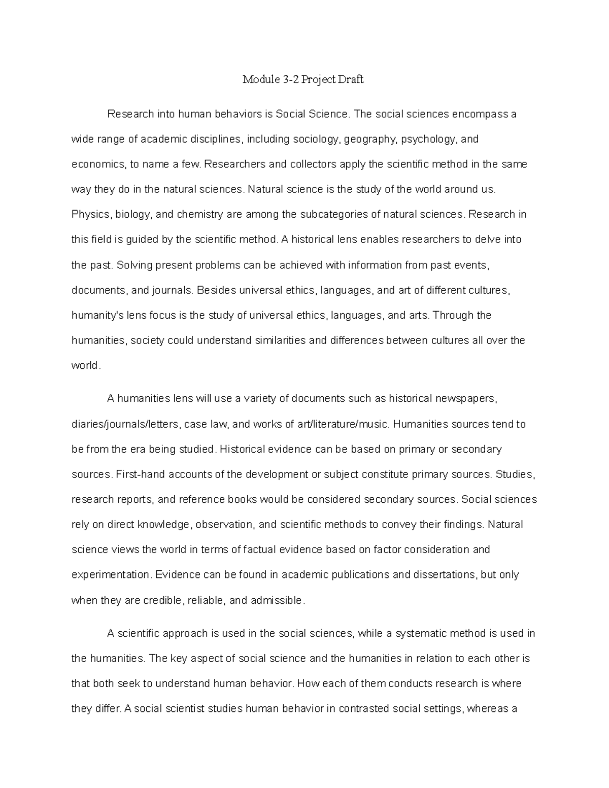 Ids100 module 3 project draft - Module 3-2 Project Draft Research into ...