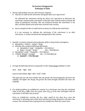 Enthalpy Lab-1 - Lab Report - Date: February 22, 2016 Enthalpies of ...