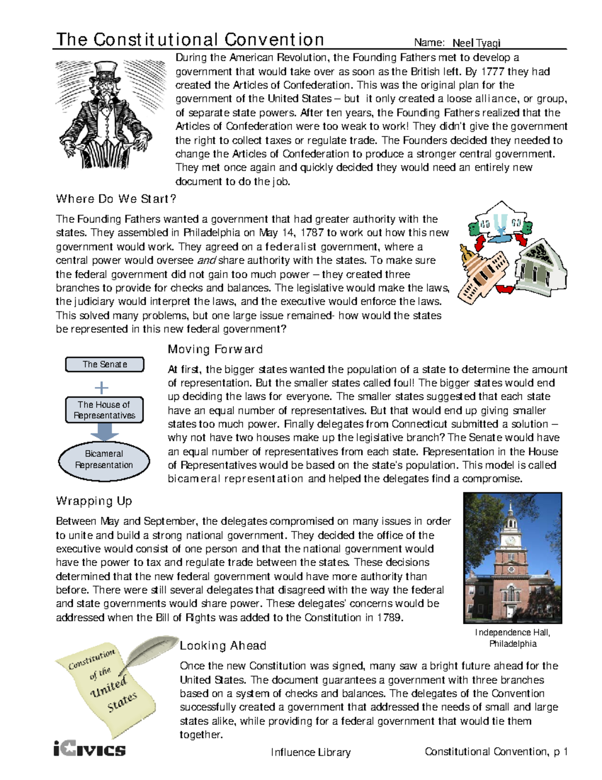 AMER GOVT/CIVICS - Name: Where Do We Start? The Founding Fathers wanted ...