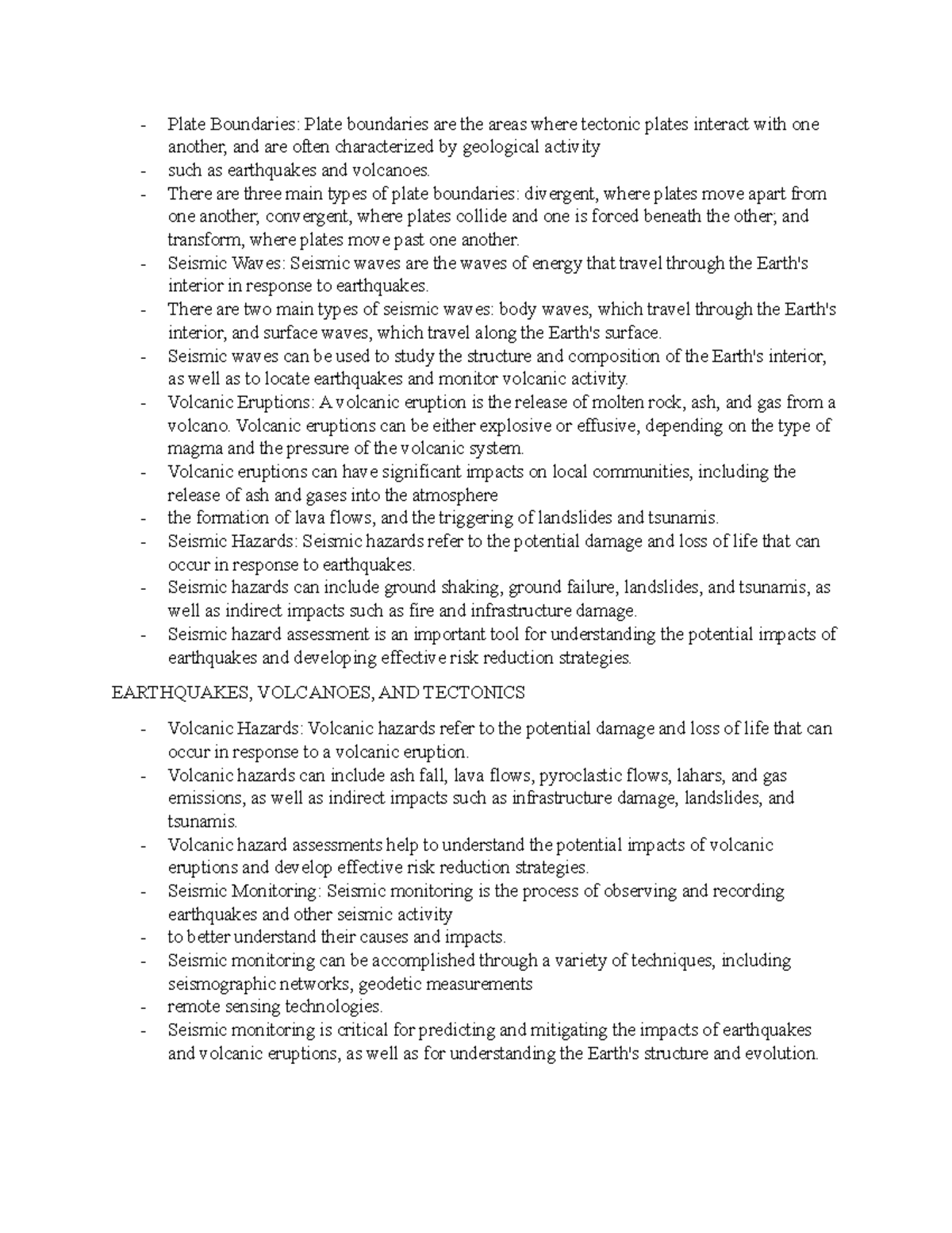 Earth Science Notes 10 ECC - Plate Boundaries: Plate boundaries are the ...