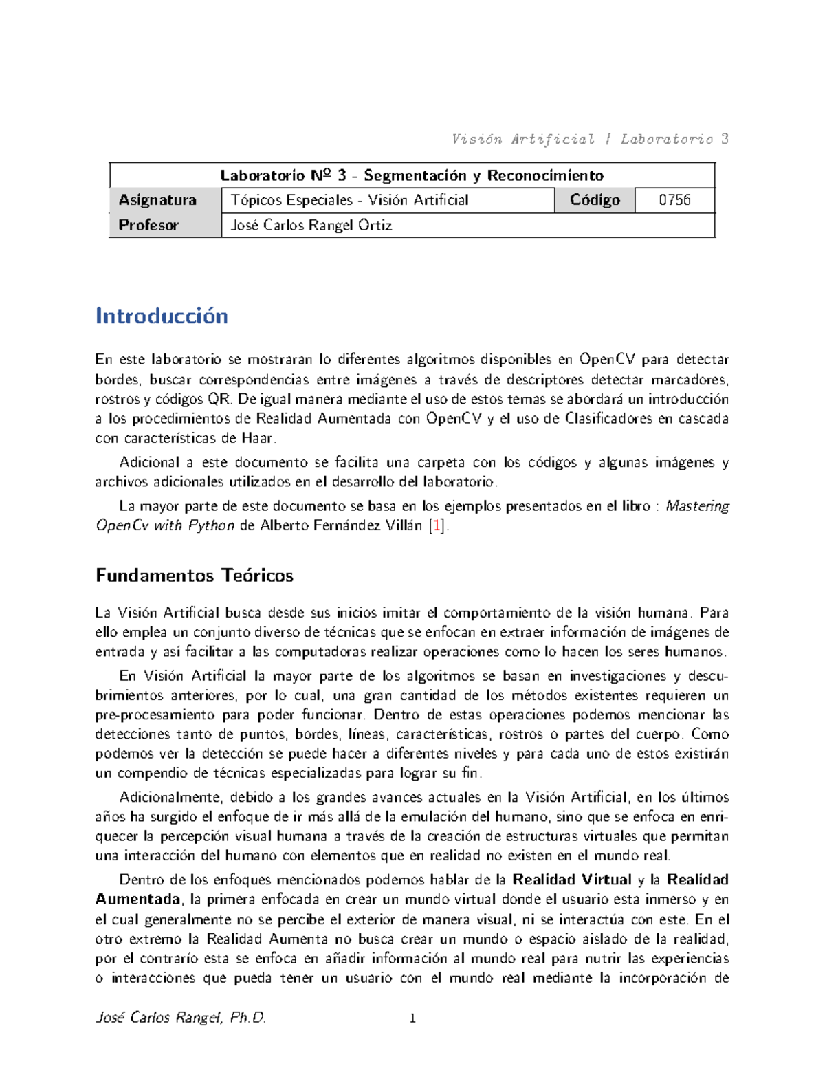 Lab3 Vision Artificial - Visi ́on Artificial | Laboratorio 3 ...
