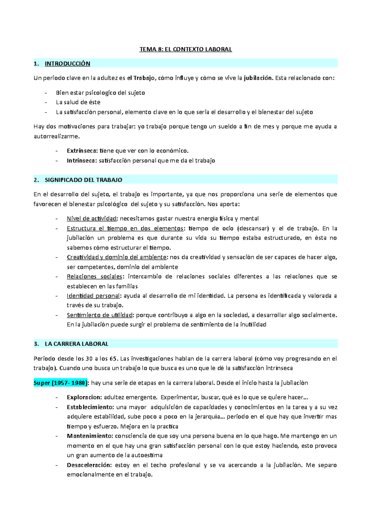 TEMA 8 - EL CONTEXTO LABORAL - INTRODUCCIÓN Un periodo clave en la ...