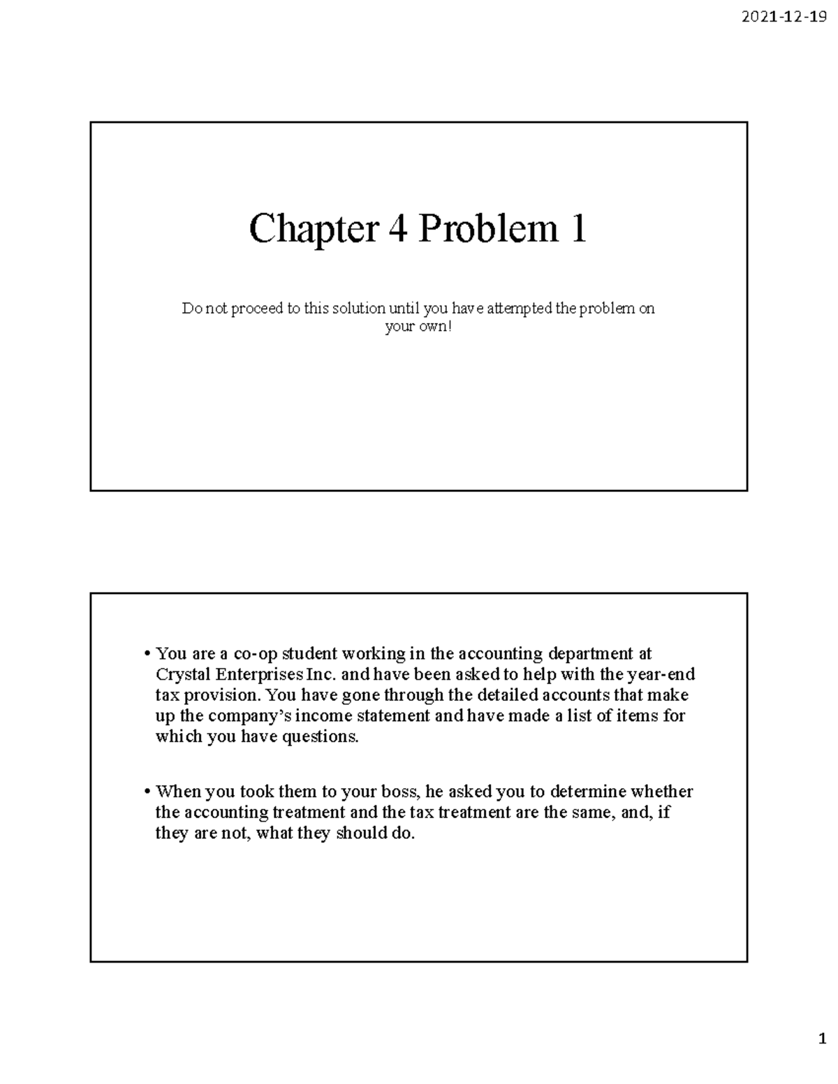 Chapter 4 - Example 1 Guide - Chapter 4 Problem 1 Do not proceed to ...