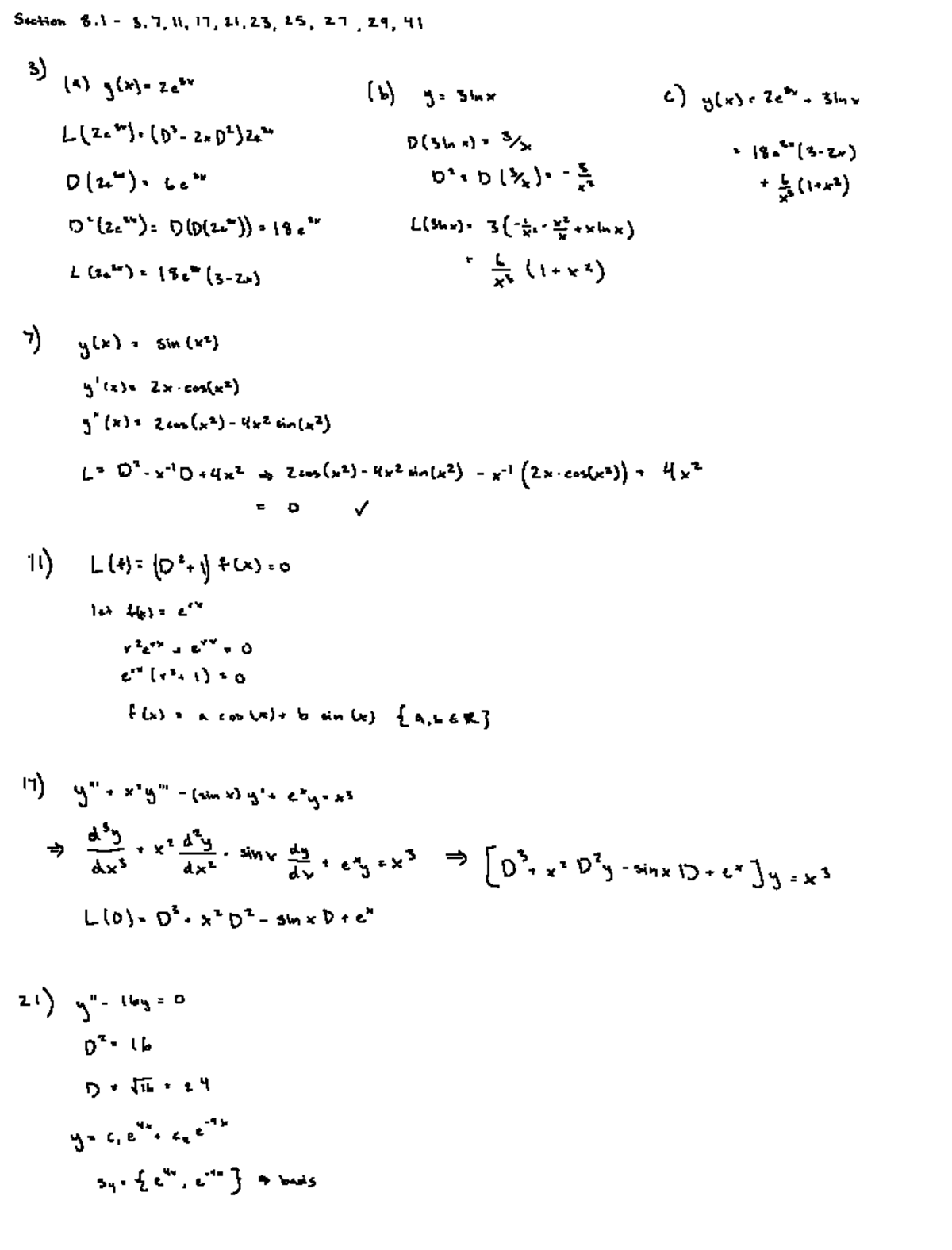 HW 7 Linear - action 8 3.7 17 21 25 27 29 41 3 a g x ze b y 3in x c y x ...