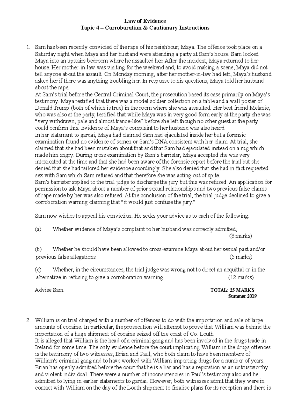 Corroboration 19 - Law of Evidence Topic 4 – Corroboration & Cautionary ...