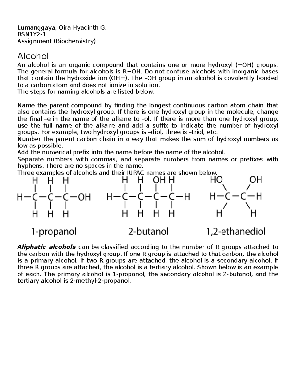 ( Biochem) - HOPE IT HELPS - Lumanggaya, Oira Hyacinth G. BSN1Y2 ...