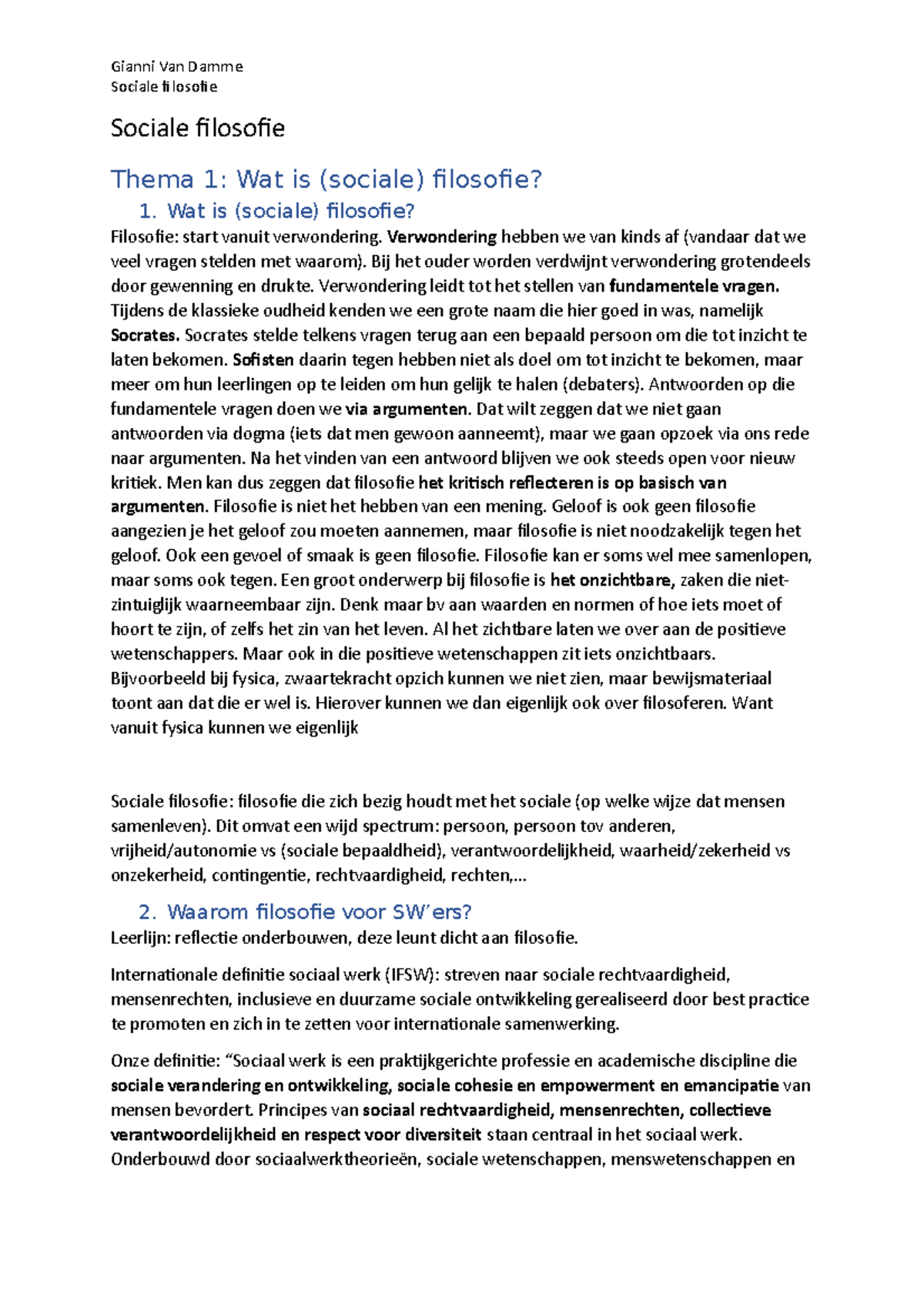 Samenvatting Sociale filosofie - Gianni Van Damme Sociale filosofie ...