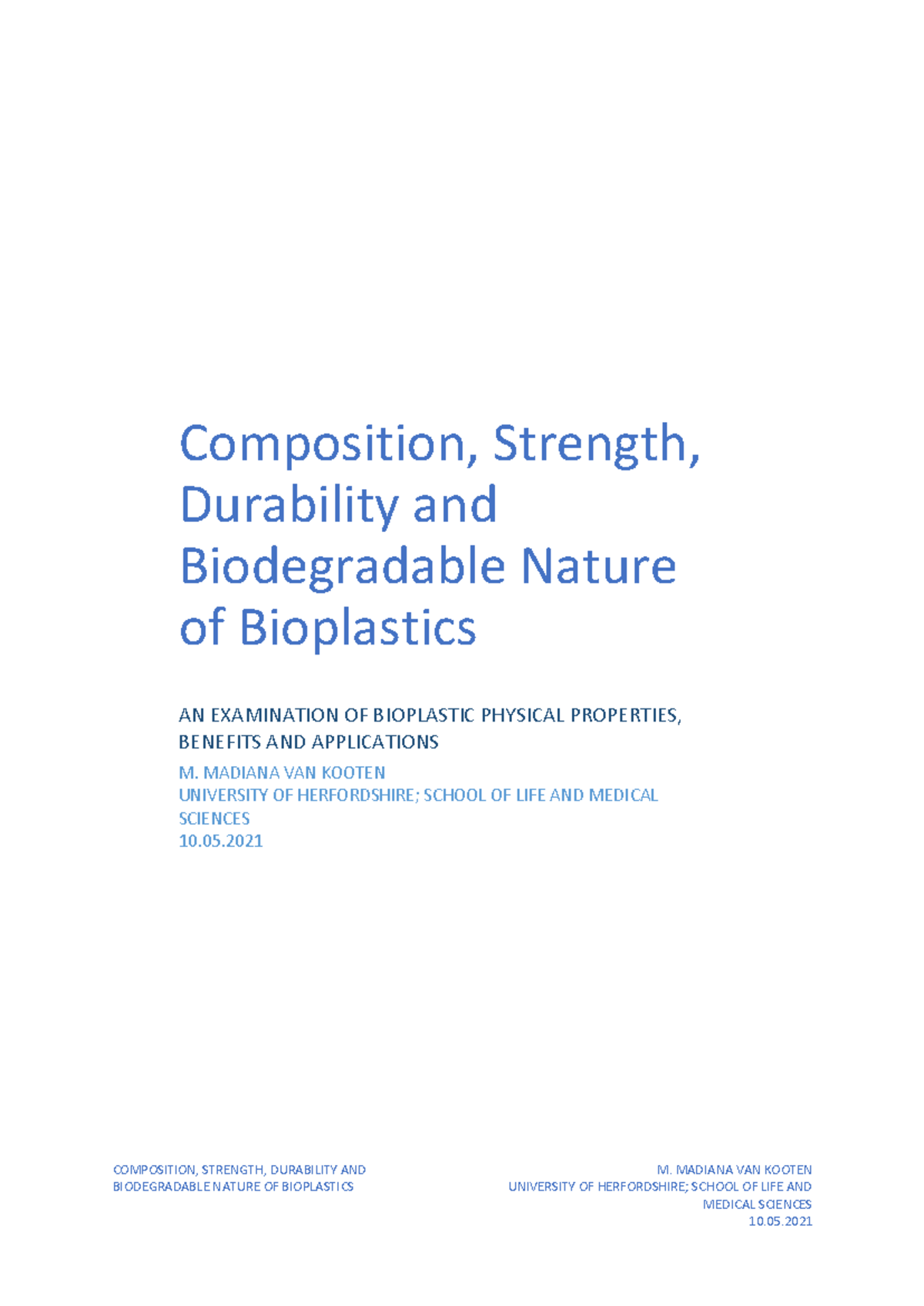 Composition Strength Durability AND BIOD - COMPOSITION, STRENGTH ...