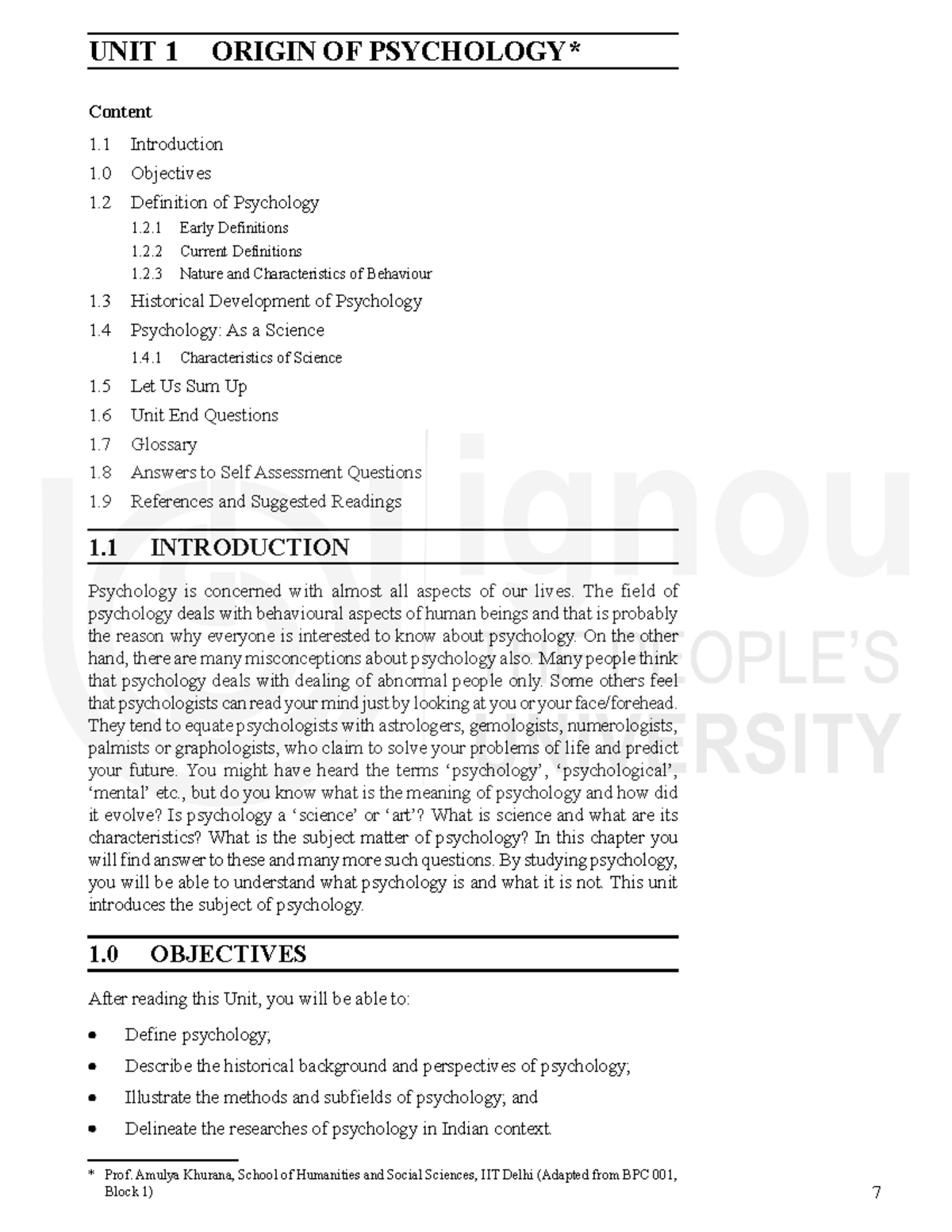 Unit1 Defination AND Origin - Origin of Psychology UNIT 1 ORIGIN OF ...