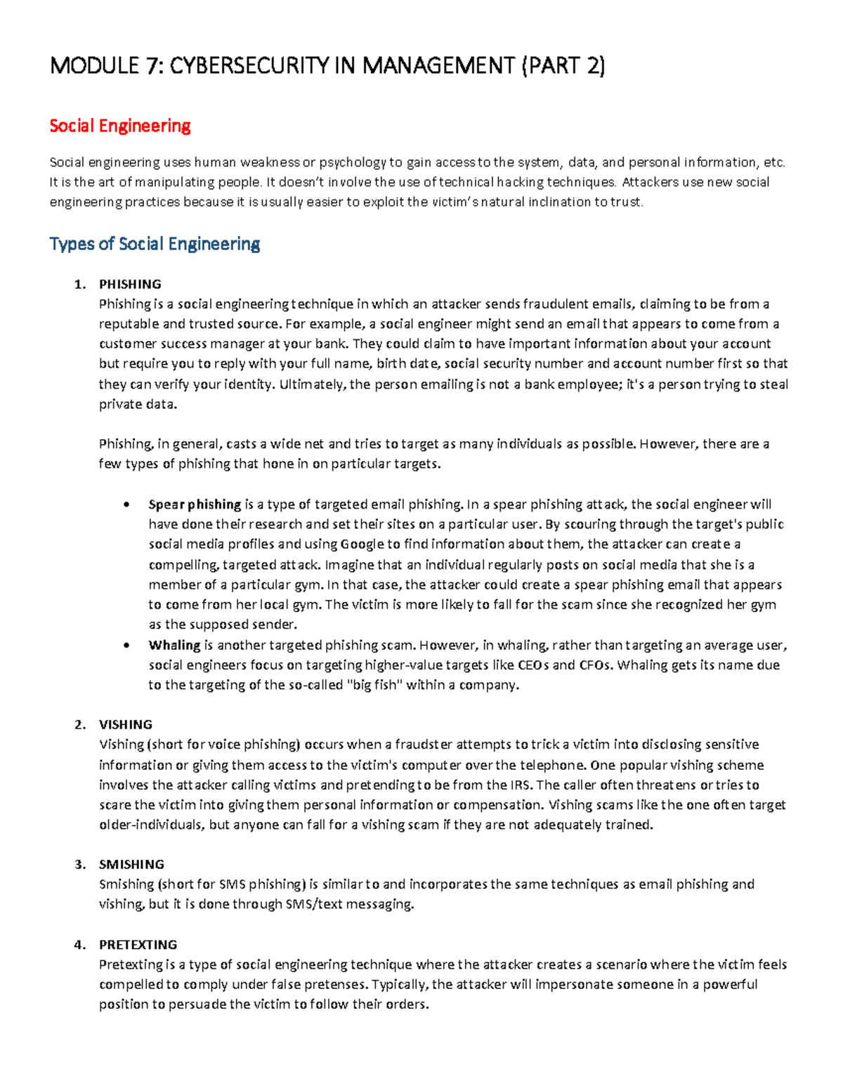 Module 7 Cyber Lecture Notes From A Professor Summarized Part 7 Module 7 Cybersecurity