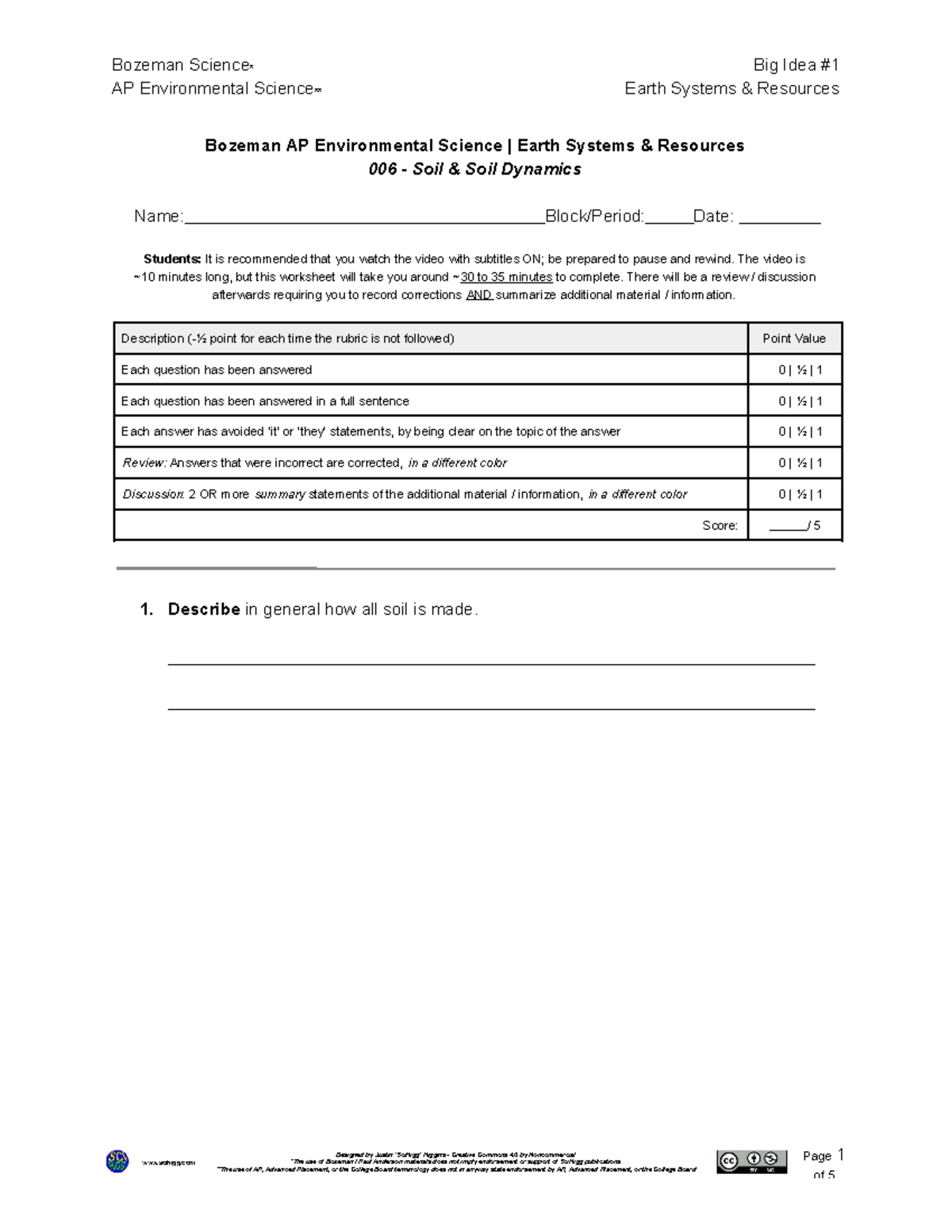 006 - Soil Soil Dynamics Student Print - AP Environmental Science ...