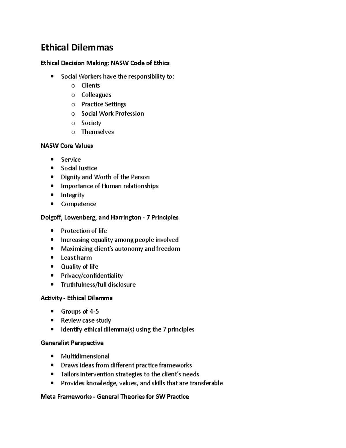 Ethical Dilemmas - Course notes - Ethical Dilemmas Ethical Decision ...