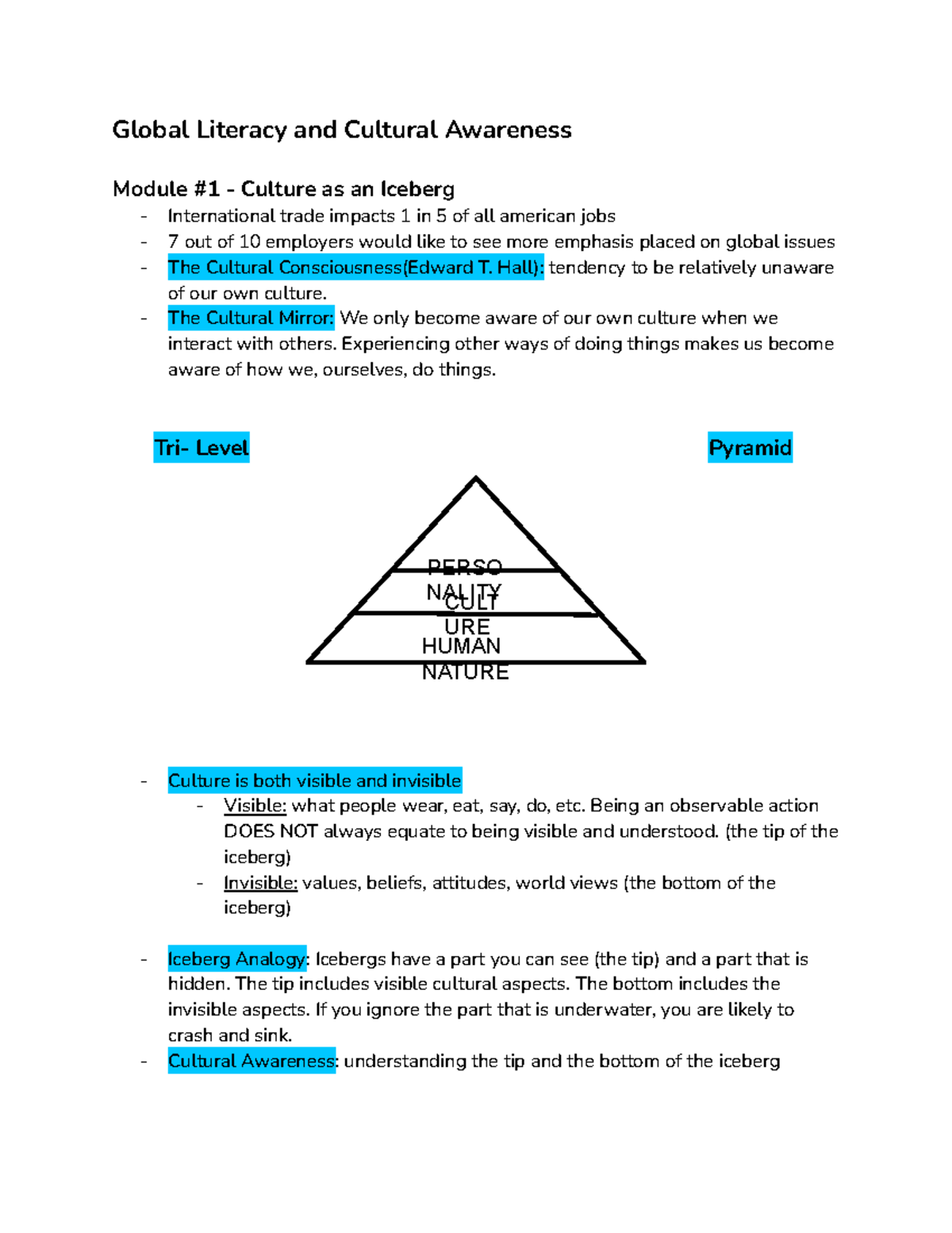 Global Literacy - Module 1, 2, 3, 4 Notes - Global Literacy and ...