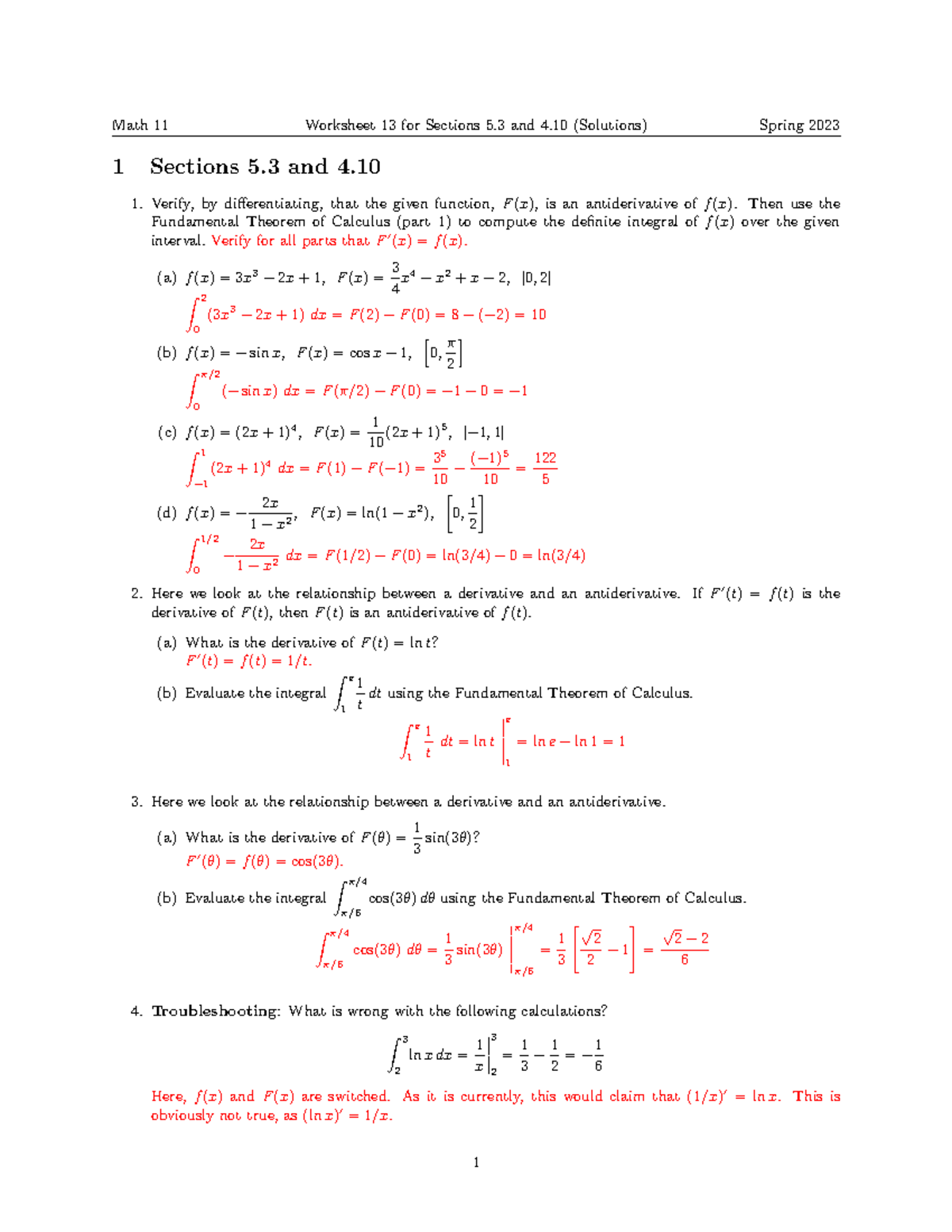 Math 11-Worksheet 13 Sol - Math 11 Worksheet 13 for Sections 5 and 4 ...
