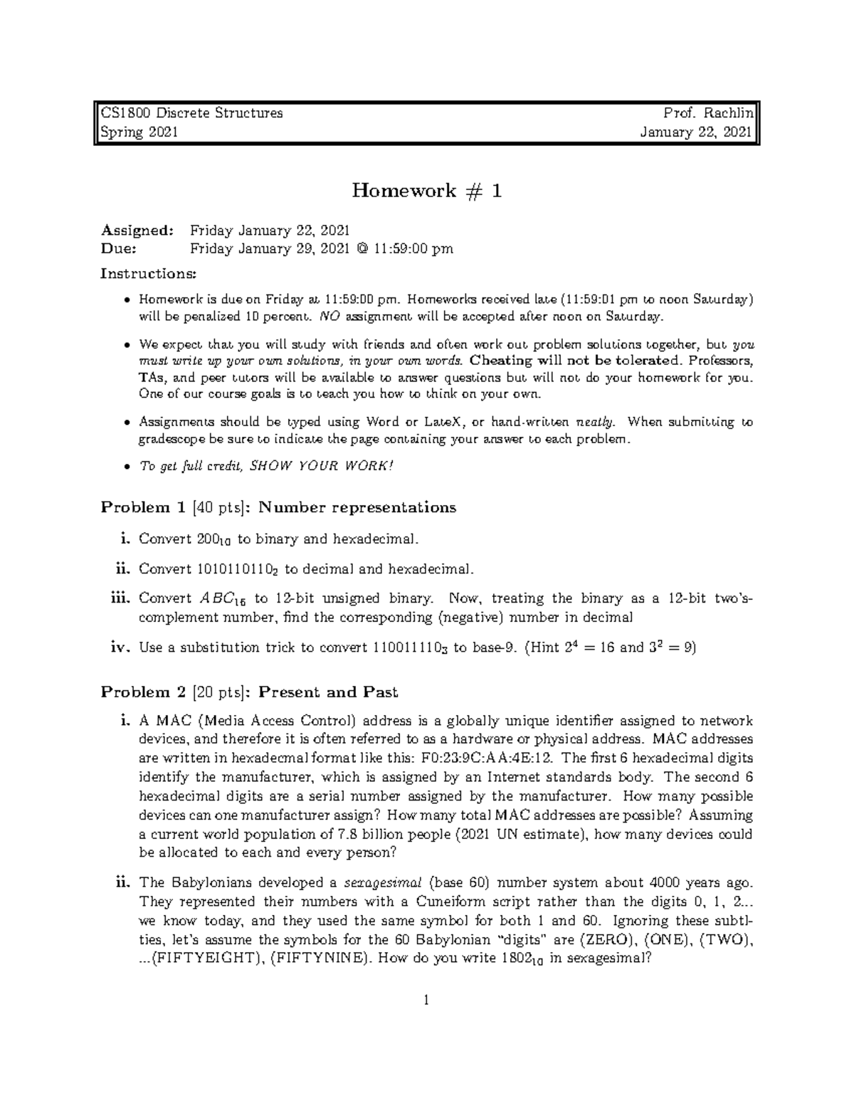 Hw01 - Hw1 Template - CS1800 Discrete Structures Prof. Rachlin Spring 2021 January 22, 2021 ...