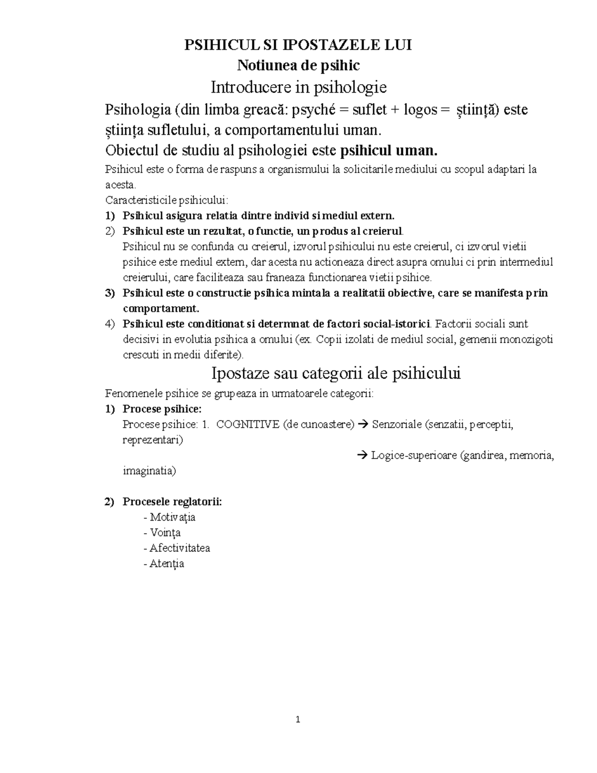 Lectia 1-psihicul-si-ipostazele-lui - PSIHICUL SI IPOSTAZELE LUI ...