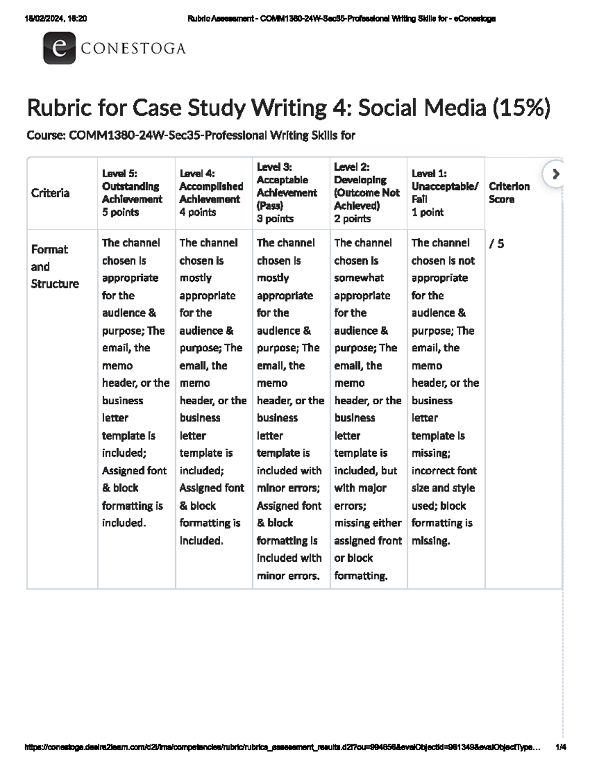 Case study rubrics - labour market review - Design Technology SL - Studocu