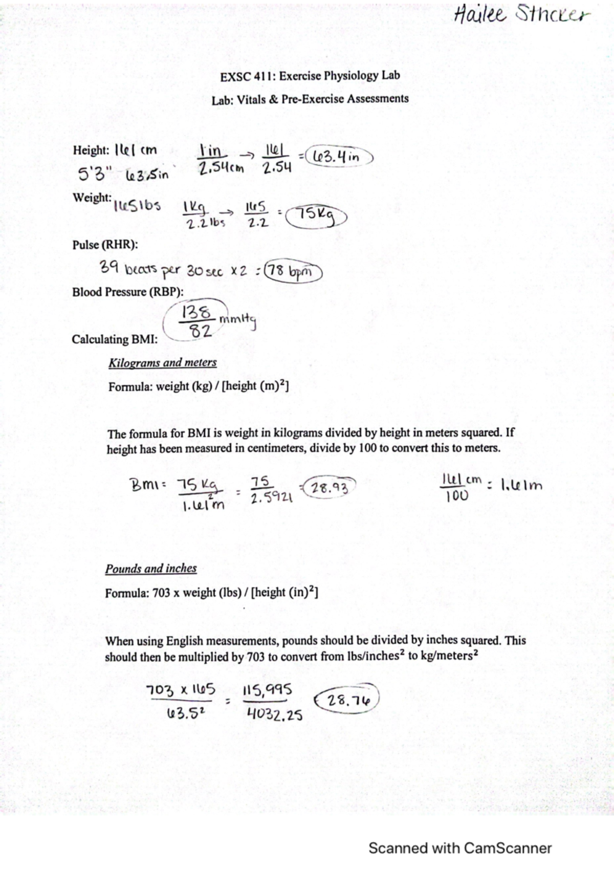 EXSC 411 Lab - lab document - EXSC 410 - Studocu