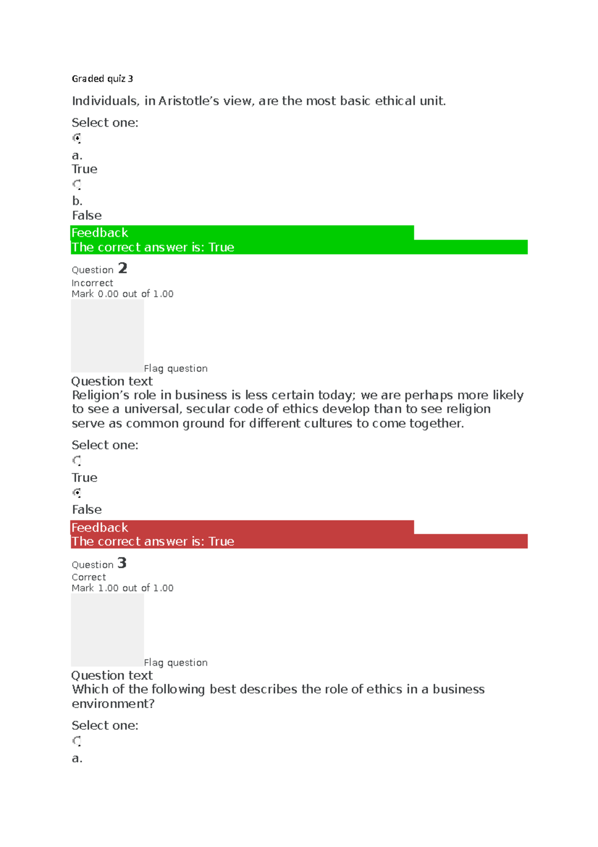 Quiz 3- 6 - The quizes from unit 3 to 5. Includes a graded quiz from ...