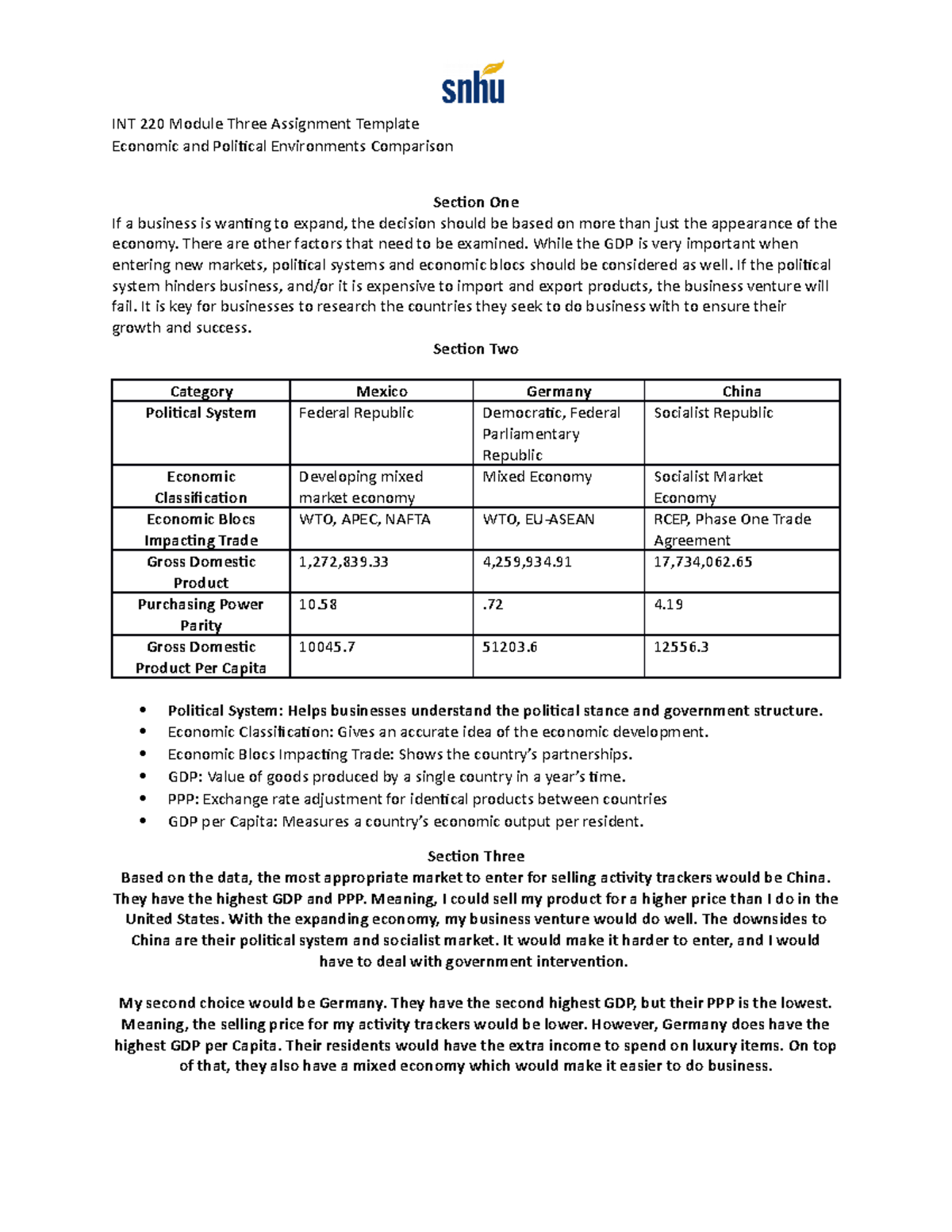 Int 220 Module Three Assignment Template 2 Int 220 Module Three Assignment Template Economic