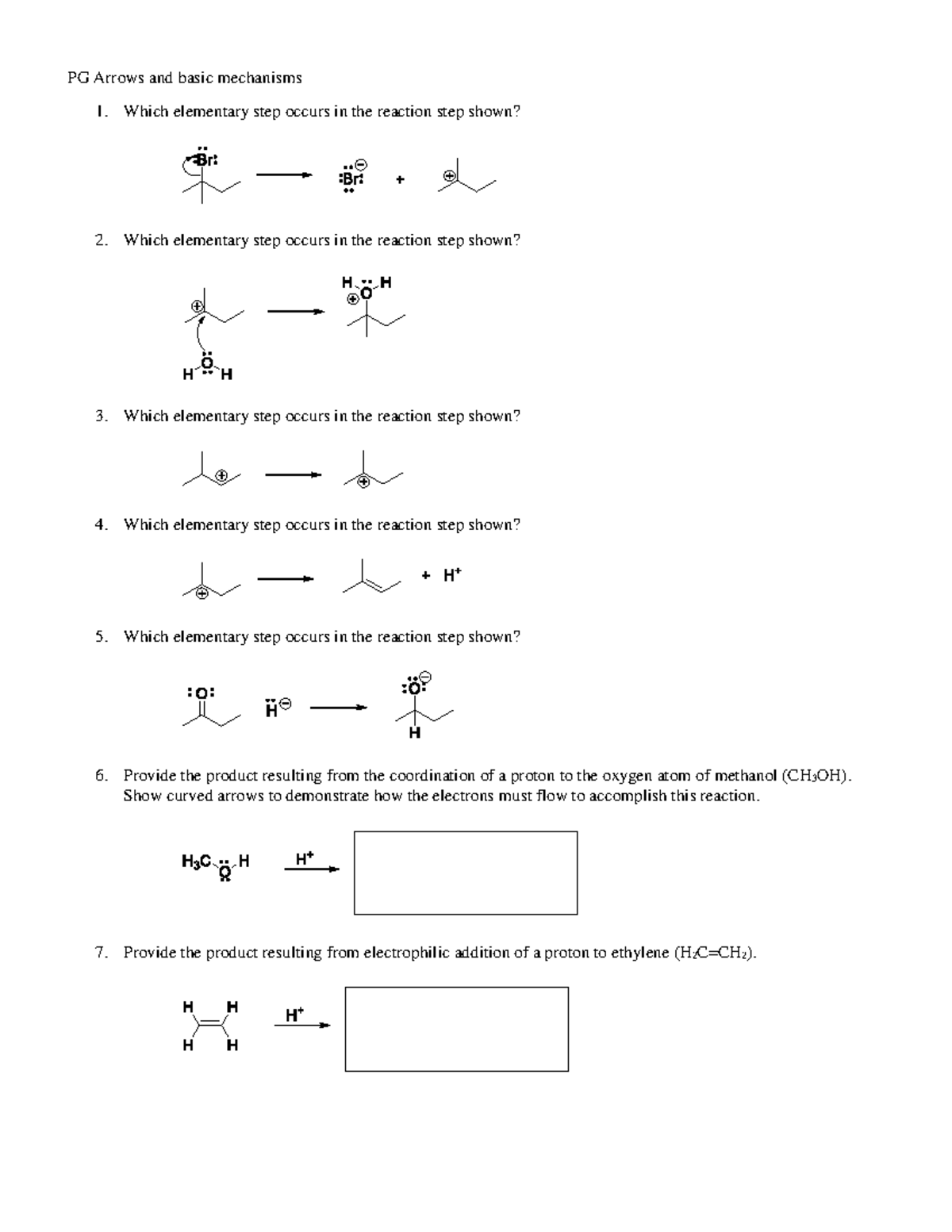 Organic Chemistry PG Arrows and basic mechanisms - PG Arrows and basic ...