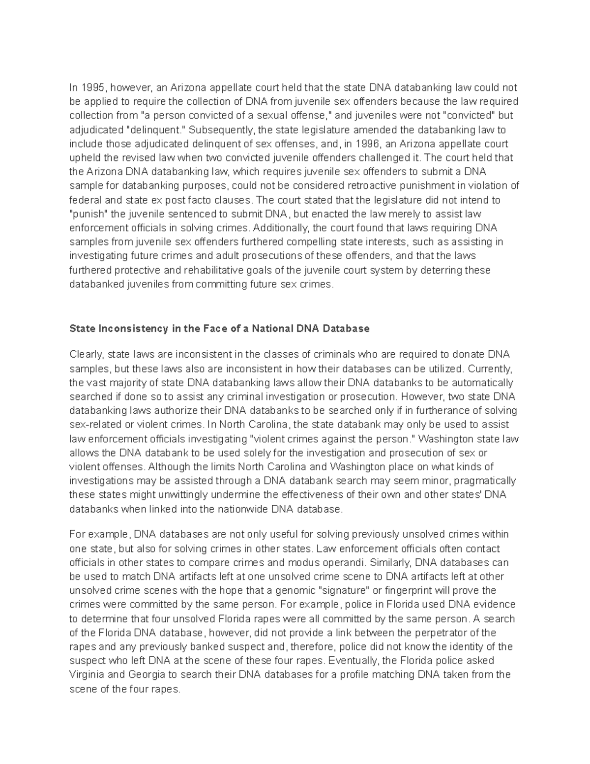 DNA Revolution pt 2 - In 1995, however, an Arizona appellate court held ...