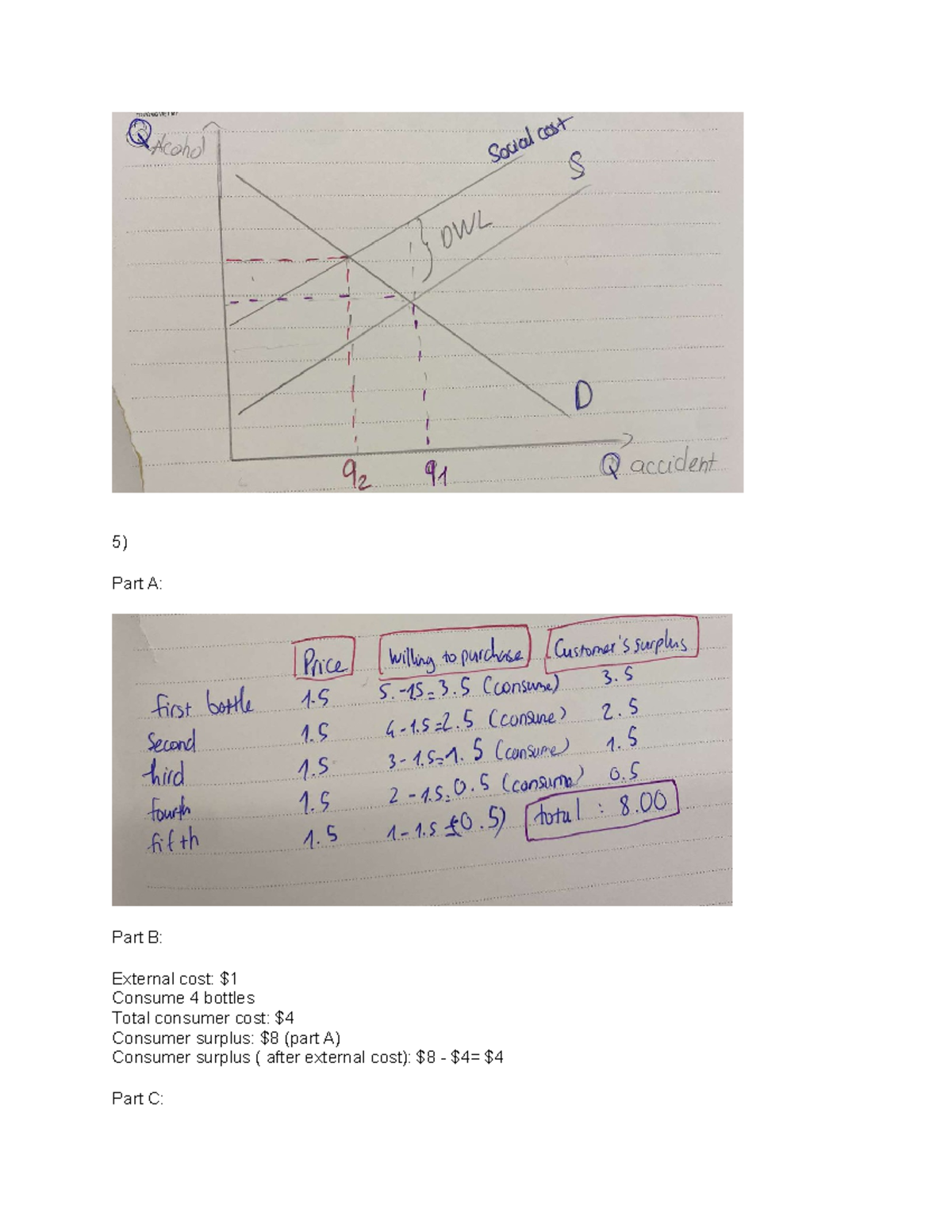 Week 7 - Pre-workshop questions week 7 - ECF1100 - 5) Part A: Part B ...