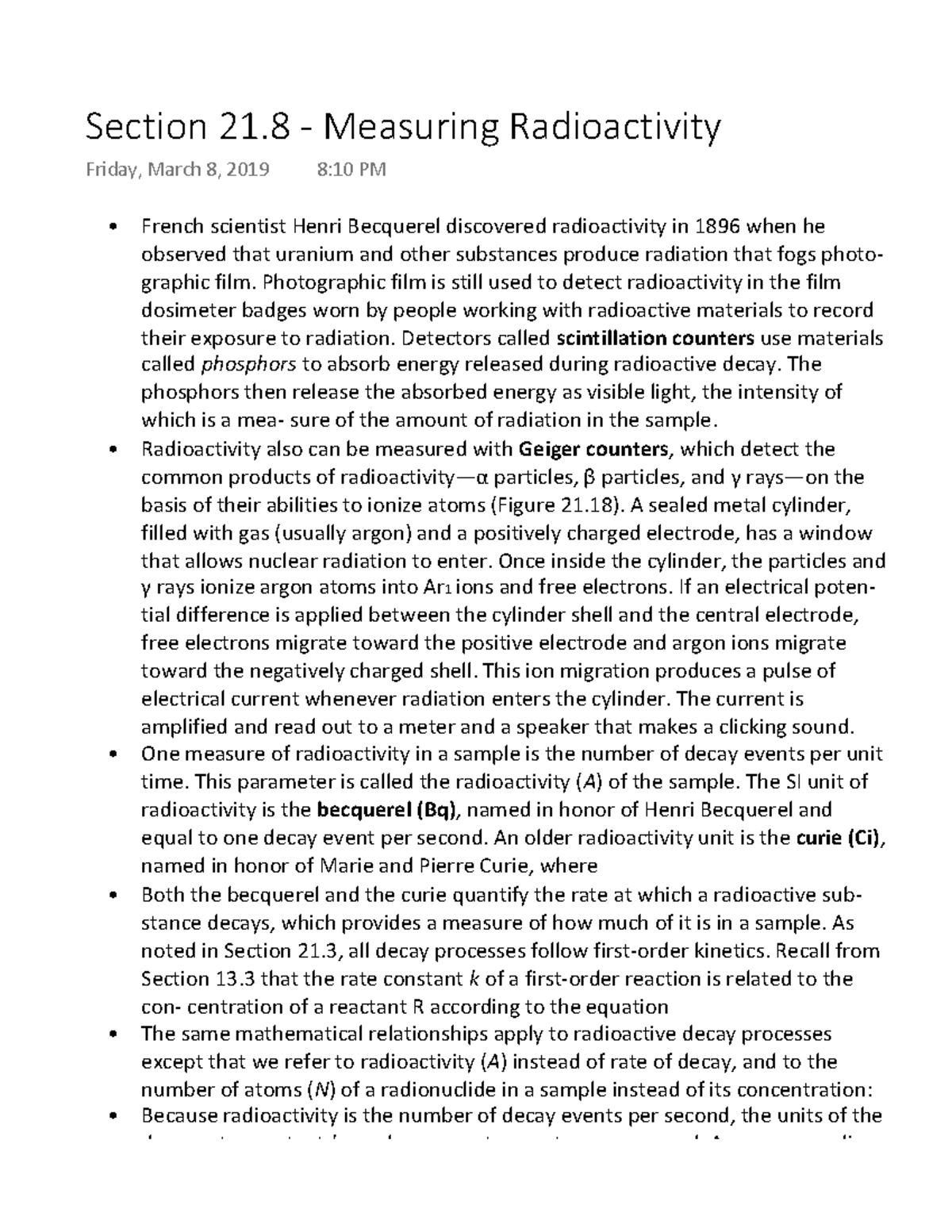 Section 21.8 - Measuring Radioactivity - Section 21 - Measuring ...