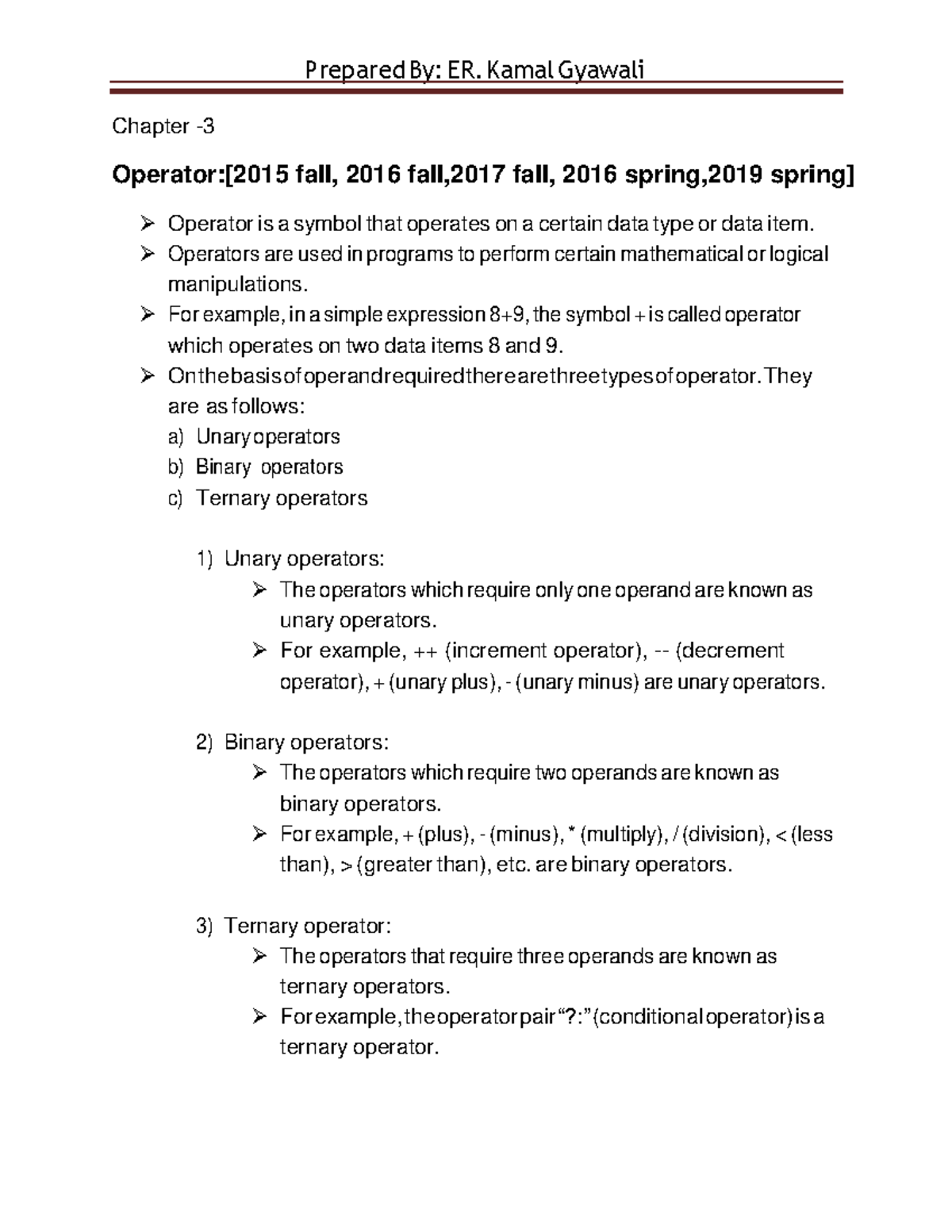 Chapter 3 operator - gfhgfhghghgftwtwetwrtert - Chapter - Operator ...