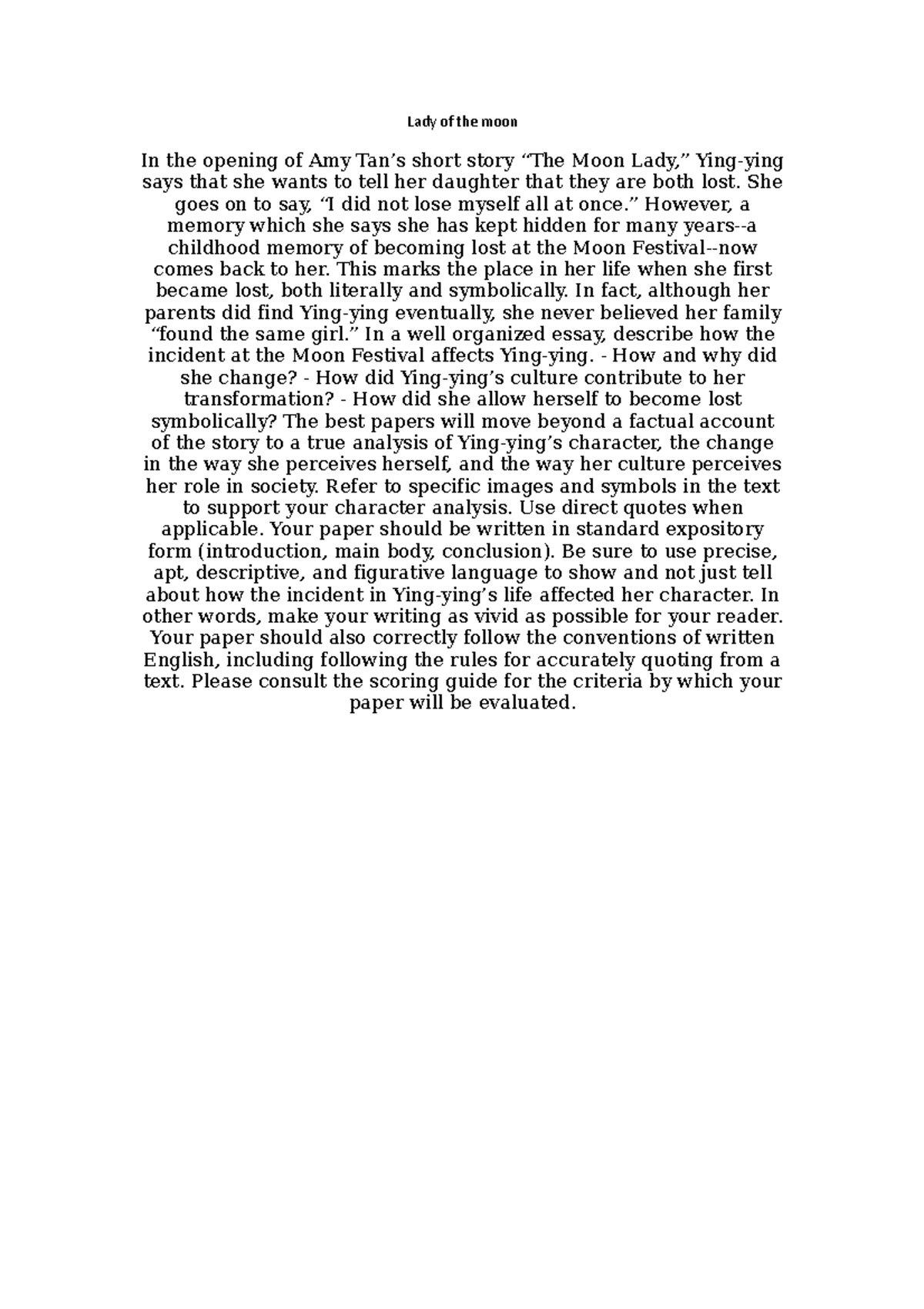 Lady of the moon - lady of the moon - Lady of the moon In the opening ...