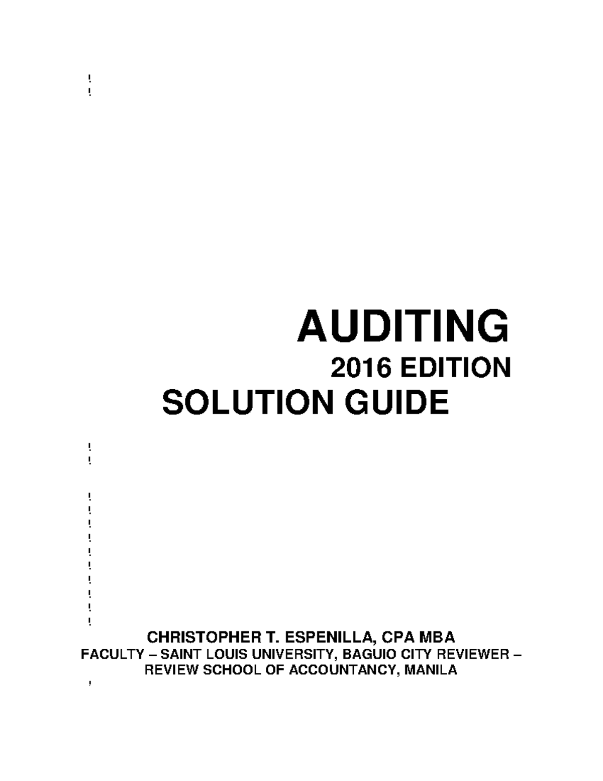 Intacc 1 BOOK Macariola Auditing Sol Man - ! ! AUDITING 2016 EDITION ...