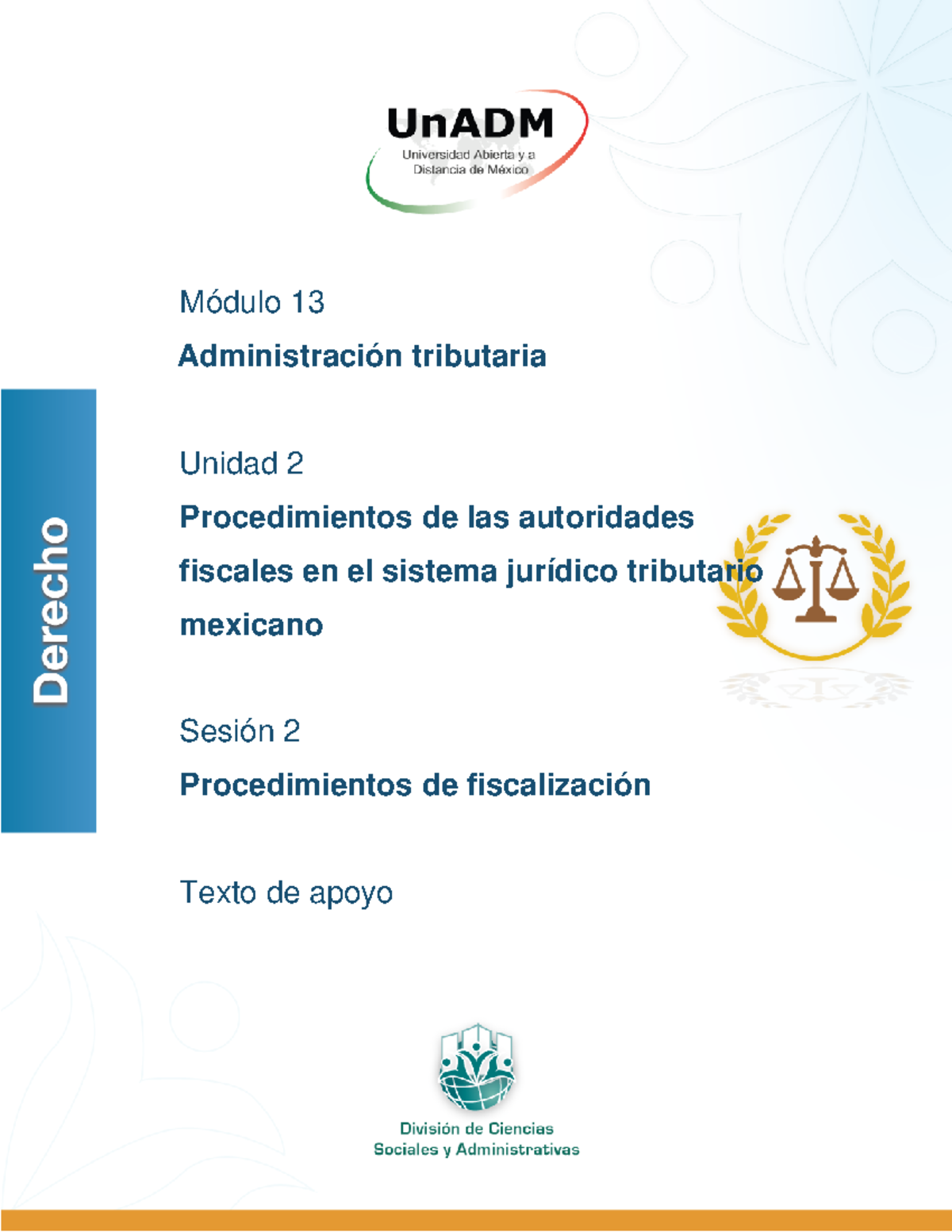 DE M13 U2 S2 TA - Módulo 13 Administración tributaria Unidad 2 ...