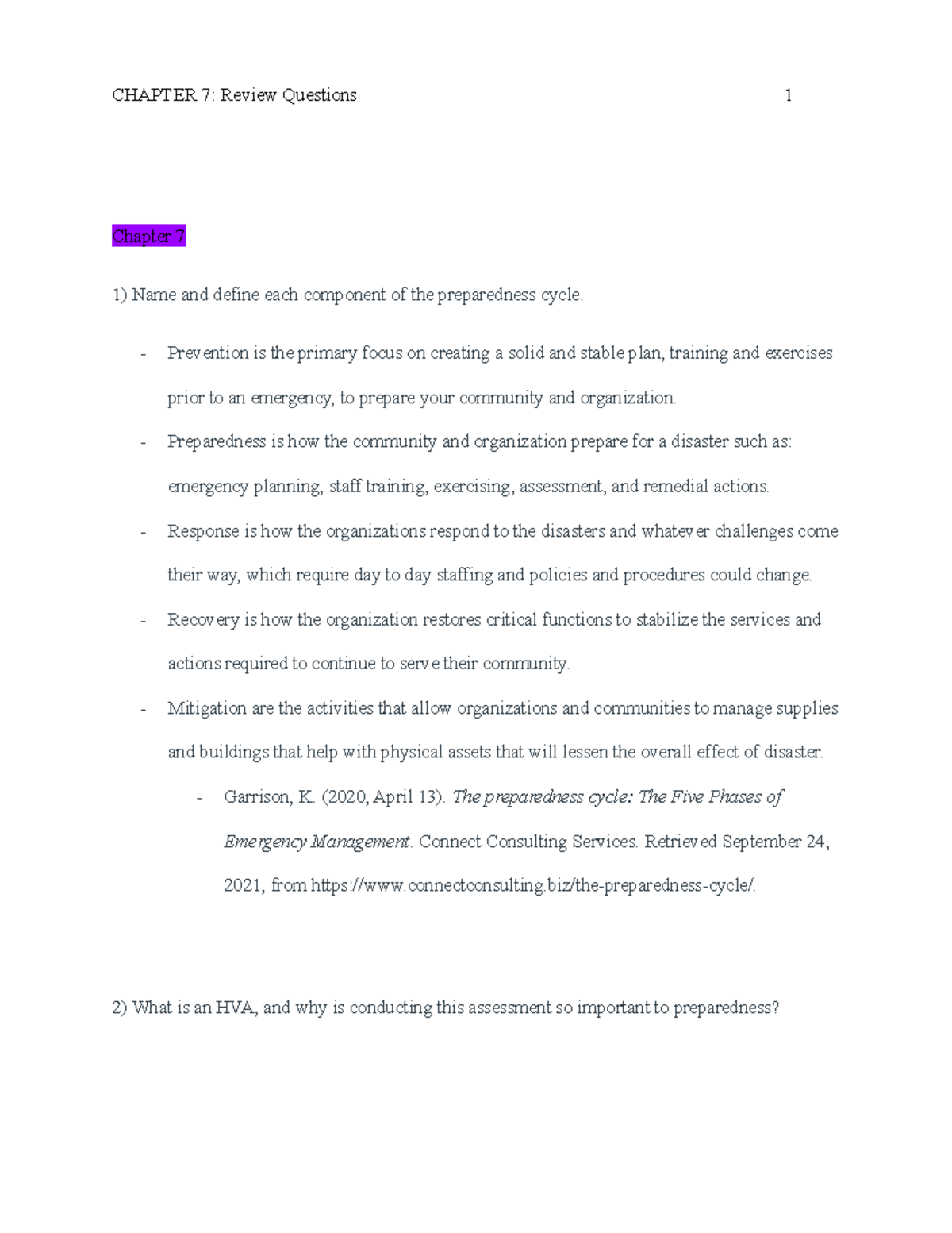 CH. 7 review questions - Chapter 7 Name and define each component of ...