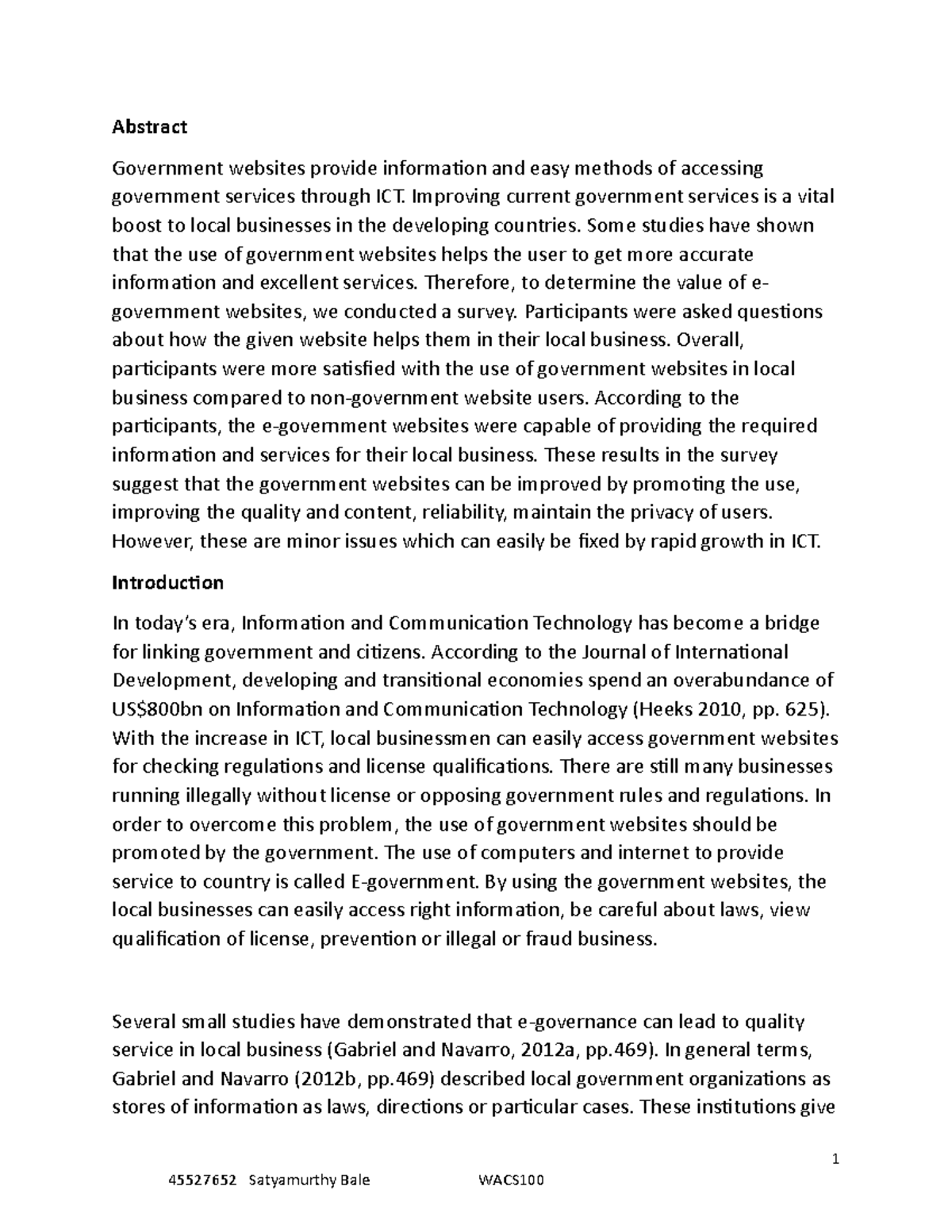 Research Report - Abstract Government websites provide information and ...