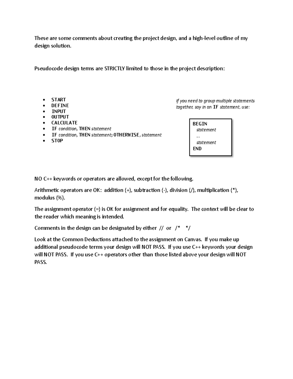 Psuedocodecs1020 These Are Some Comments About Creating The Project