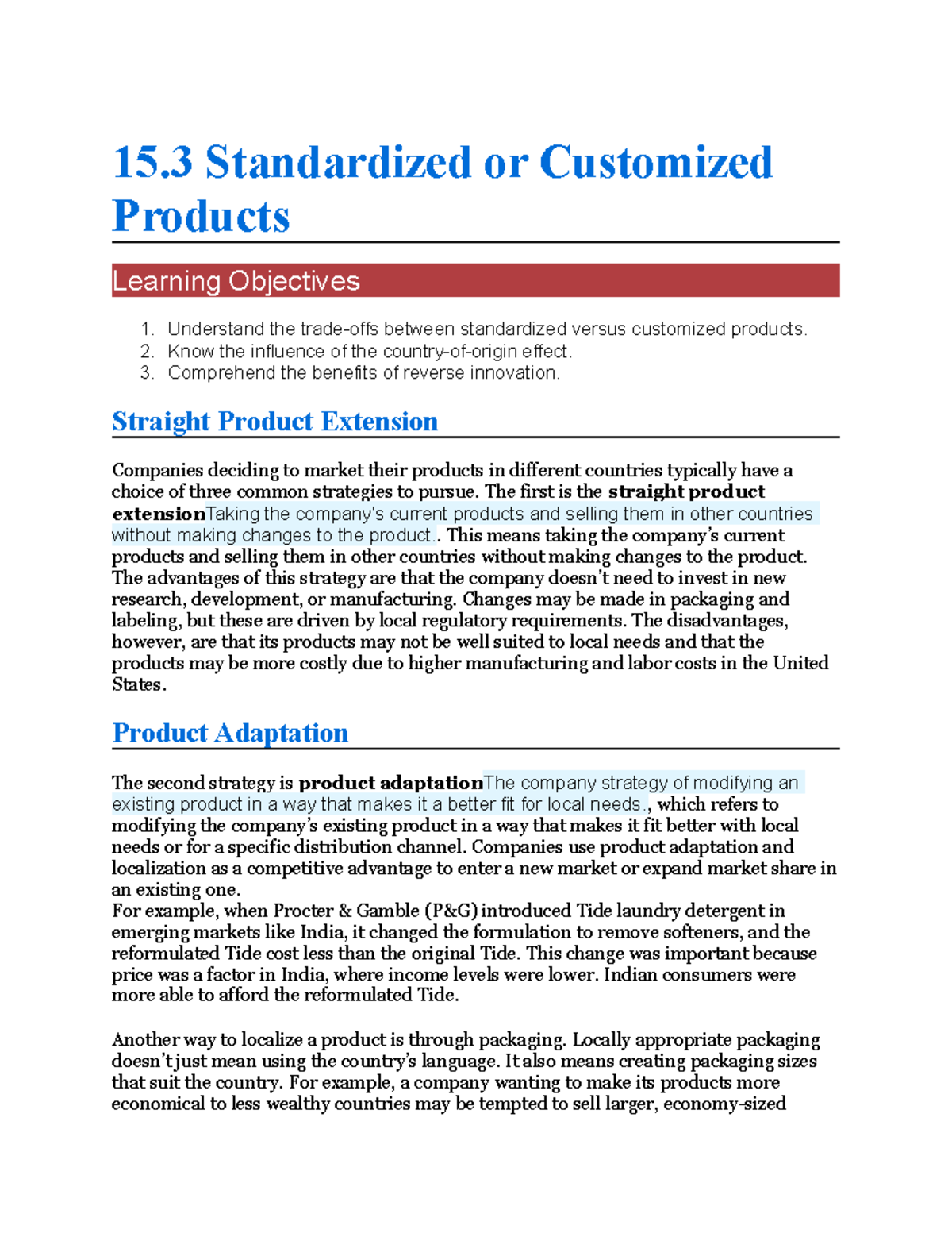 15.3 Standardized or Customized Products - 15 Standardized or ...