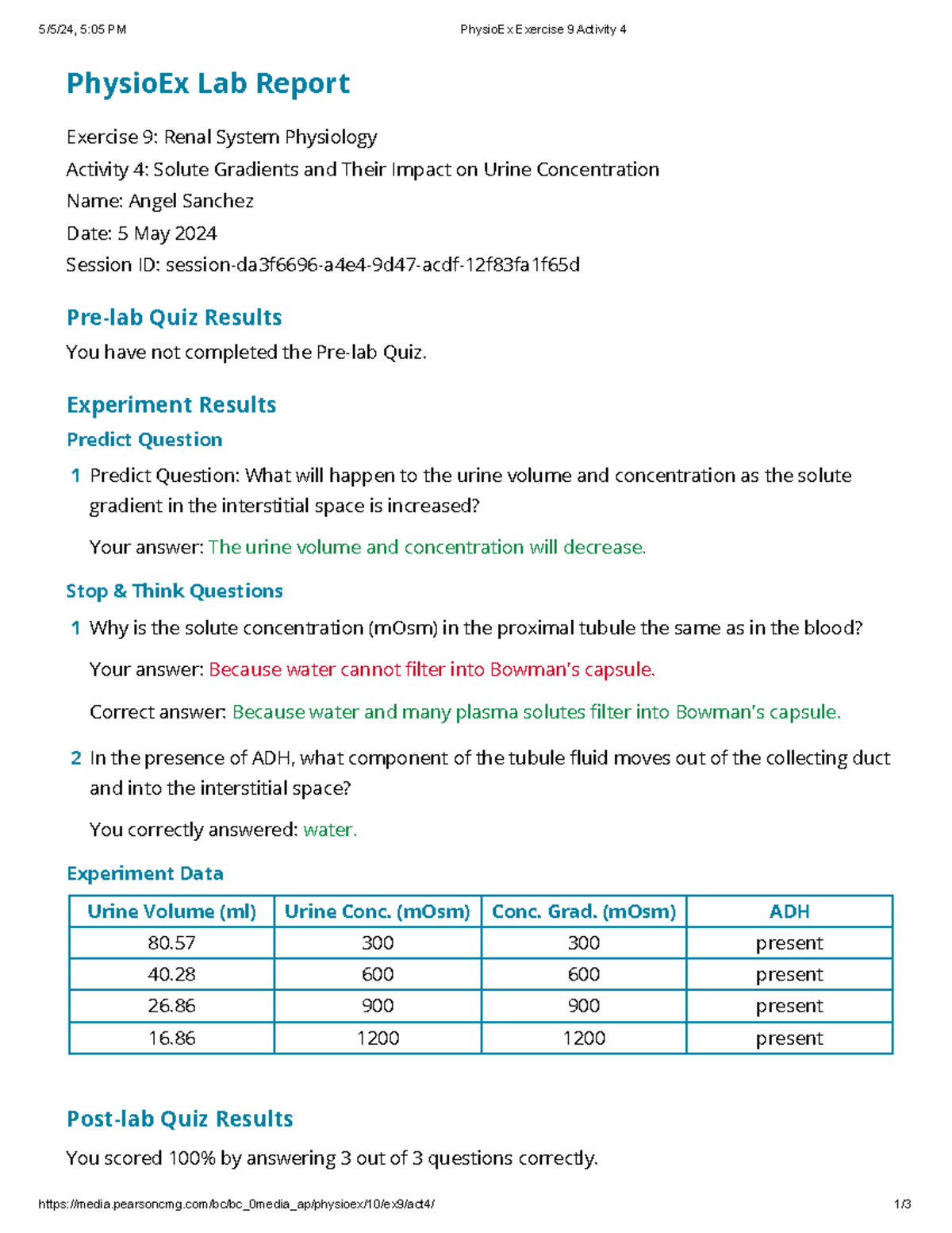 Physio Ex Exercise 9 Activity 4 - PhysioEx Lab Report Exercise 9 ...