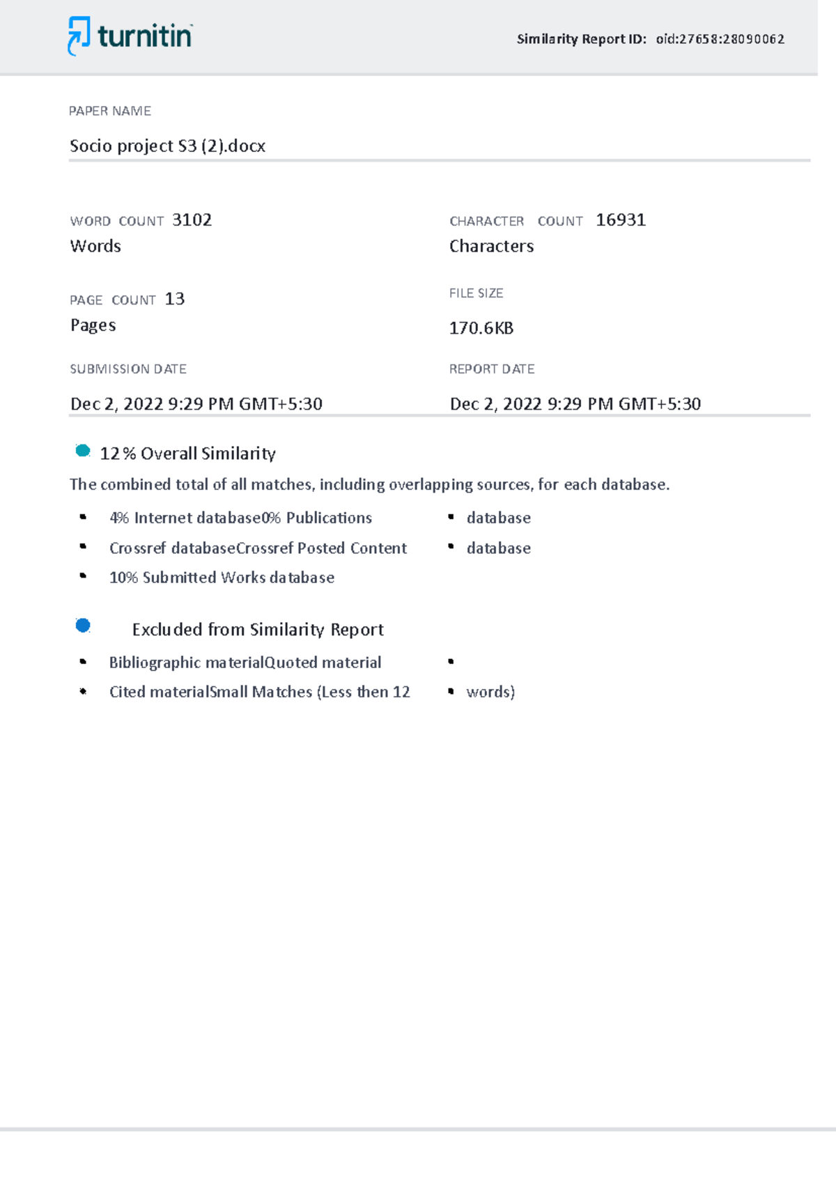Socio Sem 3 - gfvv - PAPER NAME Socio project S3 (2).docx WORD COUNT ...