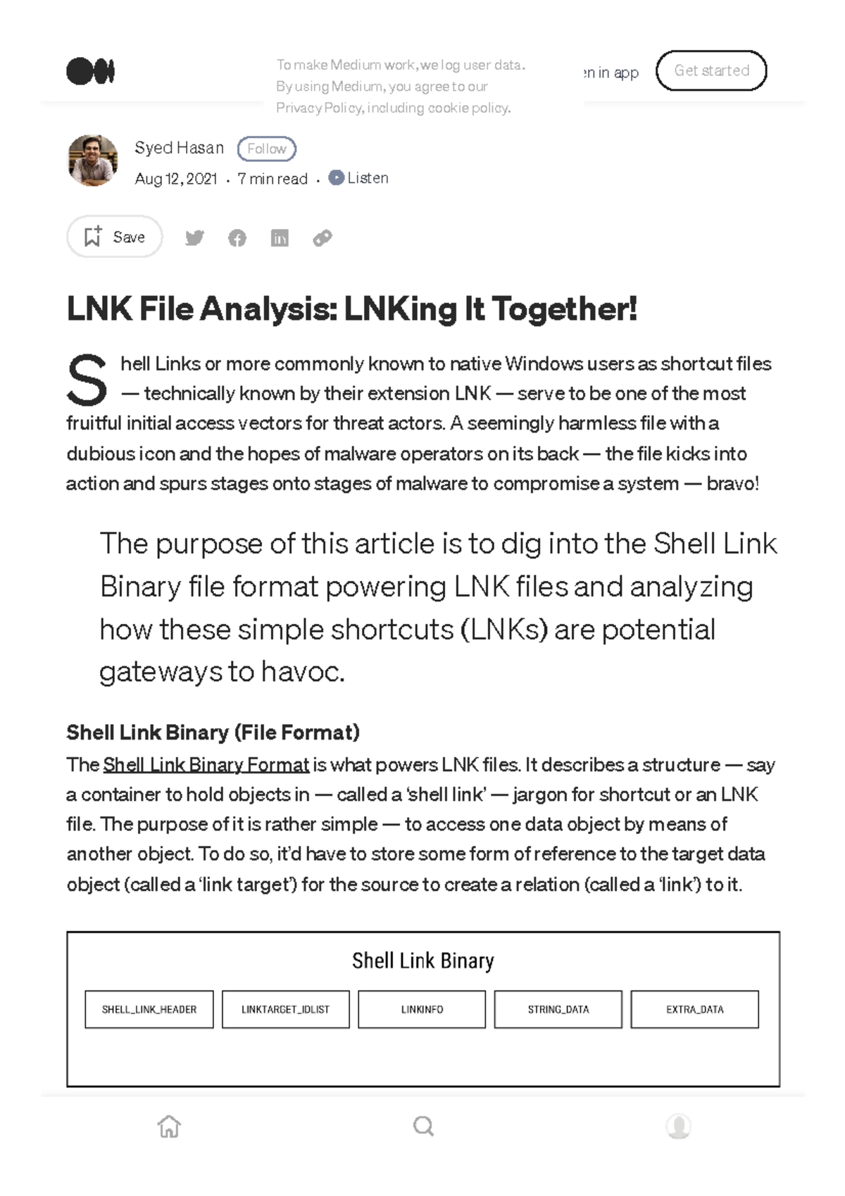 LNK File Analysis LNKing It Together by Syed Hasan Medium - Syed Hasan ...