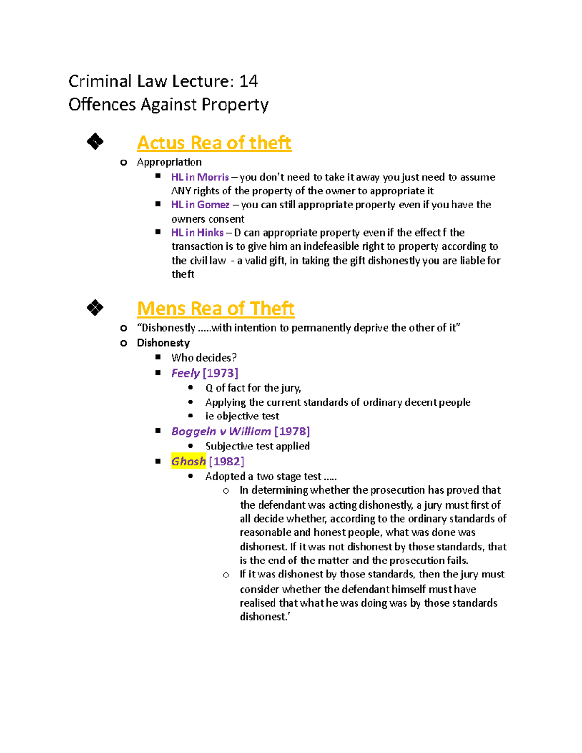 35 - offences against property - Criminal Law Lecture: 14 Offences ...