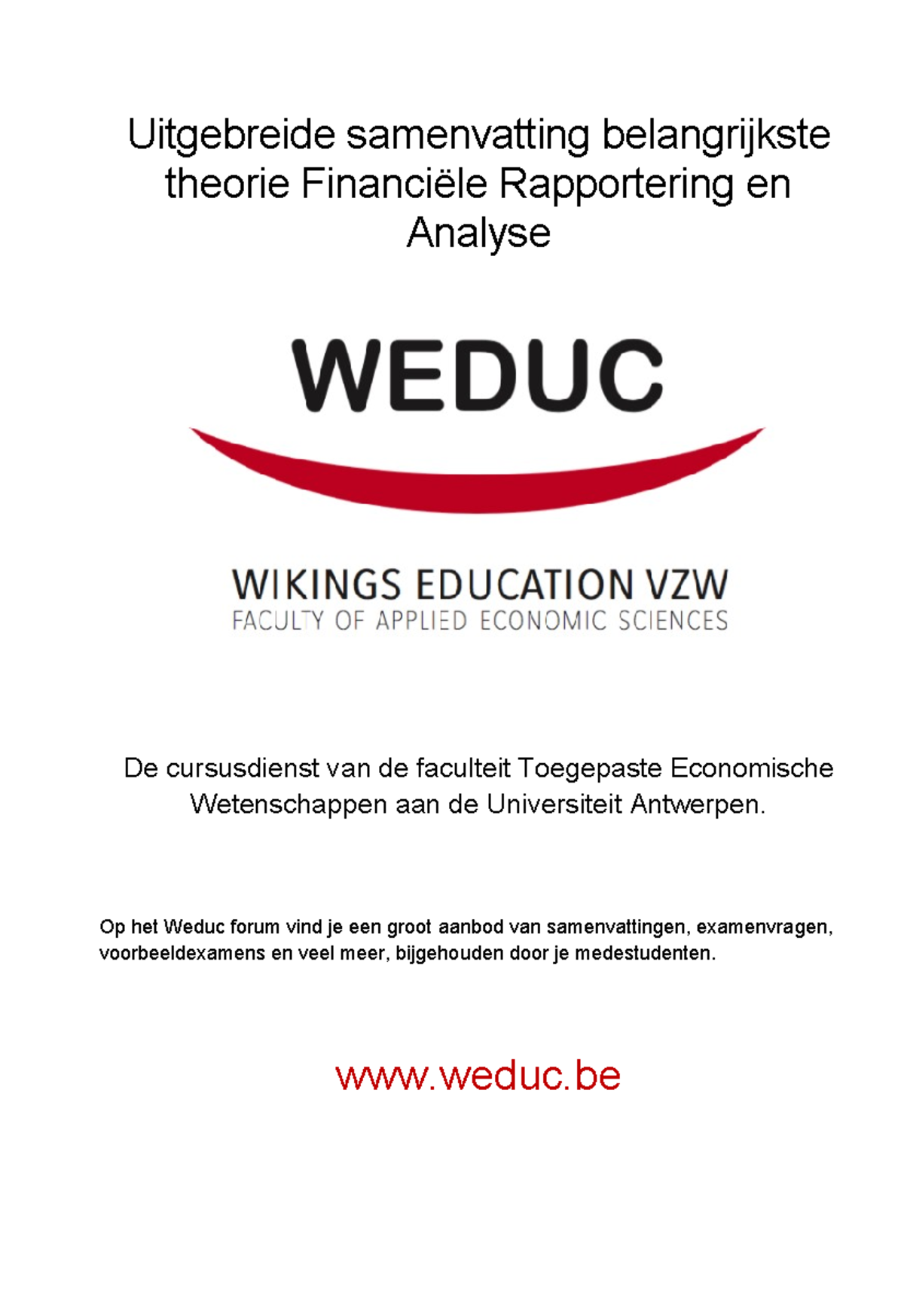 Uitgebreide samenvatting belangrijkste theorie financiecc 88le ...